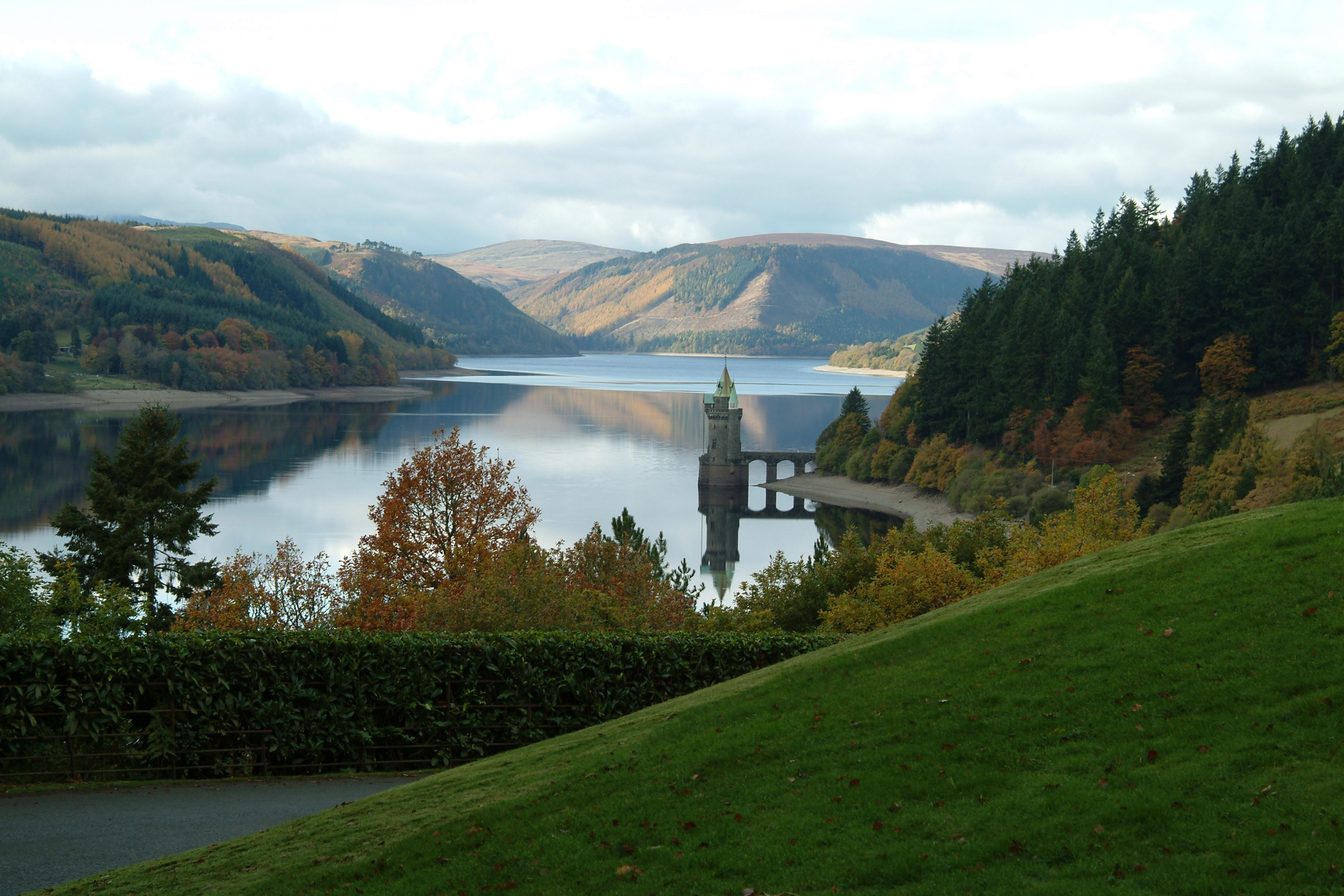 Nature, Landscape, Building, Old Building, Lake Vyrnwy, Wales, Uk, Lake ...