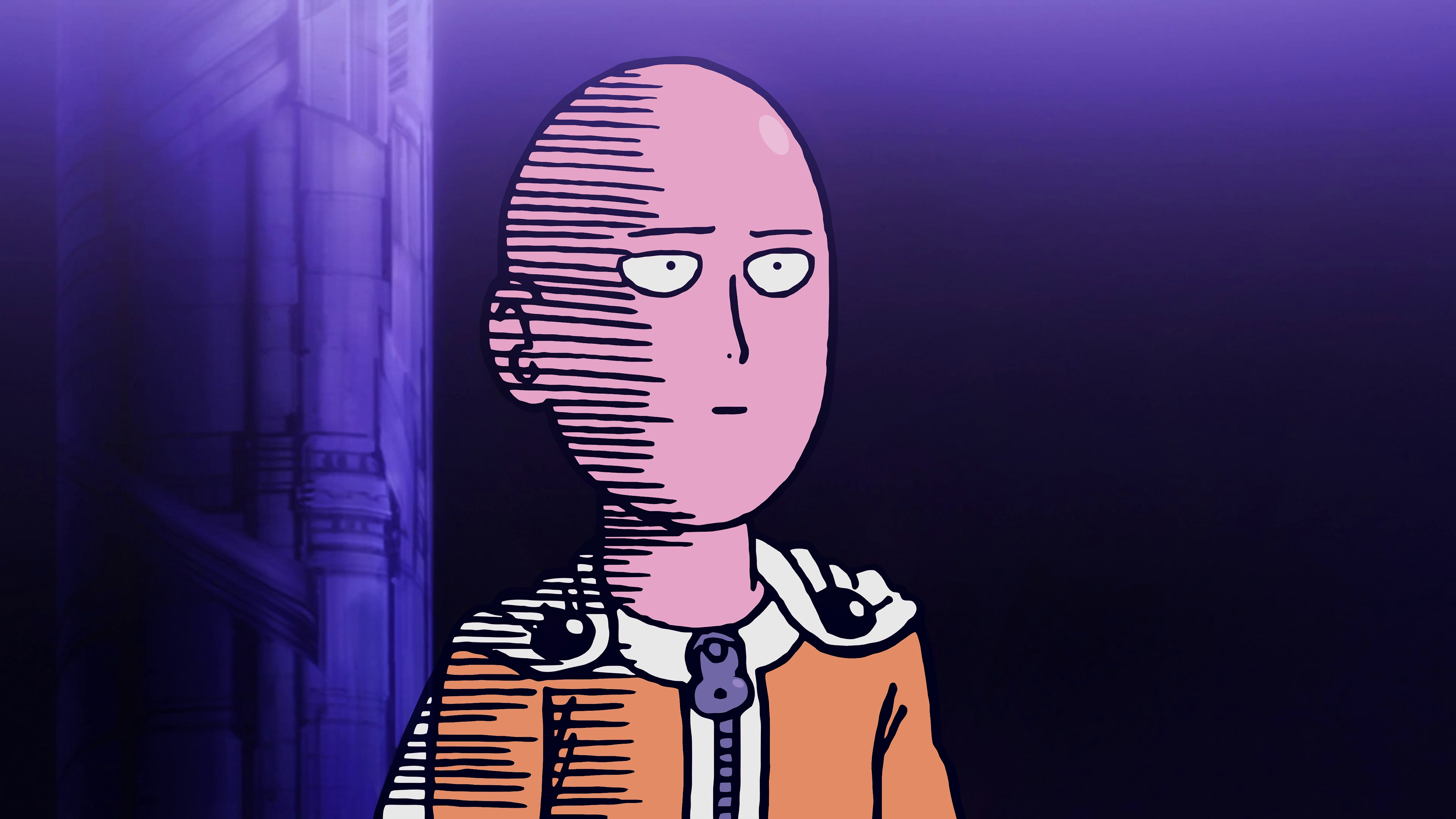One-Punch Man, anime, Saitama HD Wallpaper