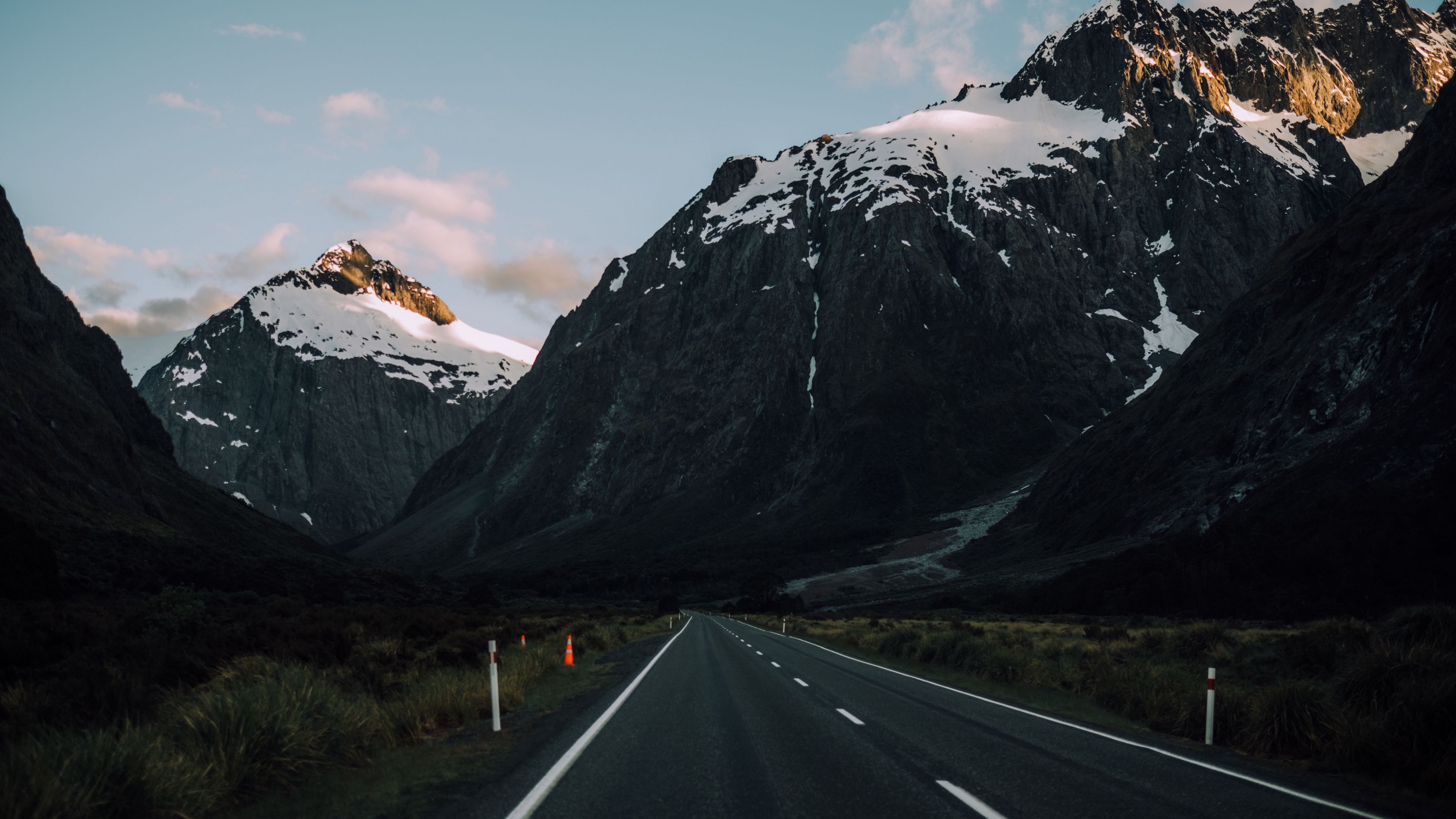 road, marking, mountains, 4k HD Wallpaper