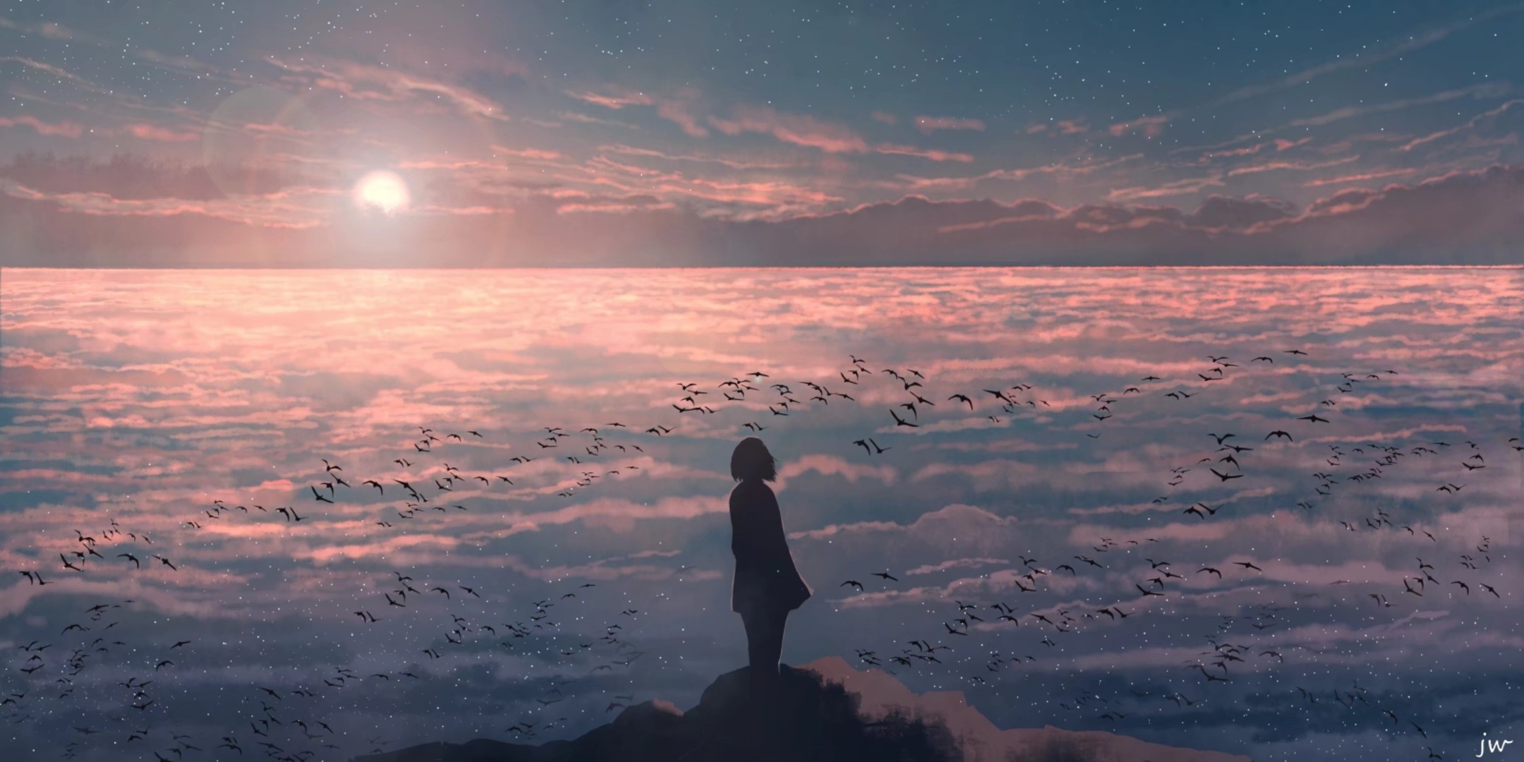 anime, 2D, digital art, anime girls, original characters, horizon ...