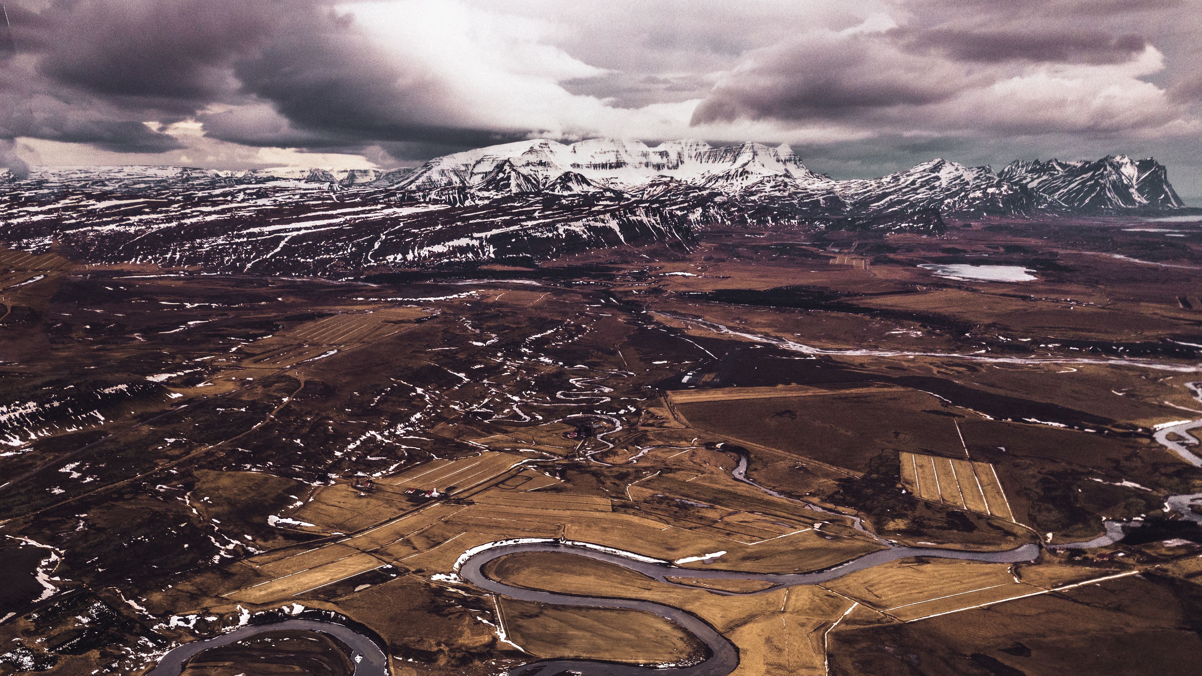Wallpaper ID: 112284 / aerial view, road, winter, trees, snow