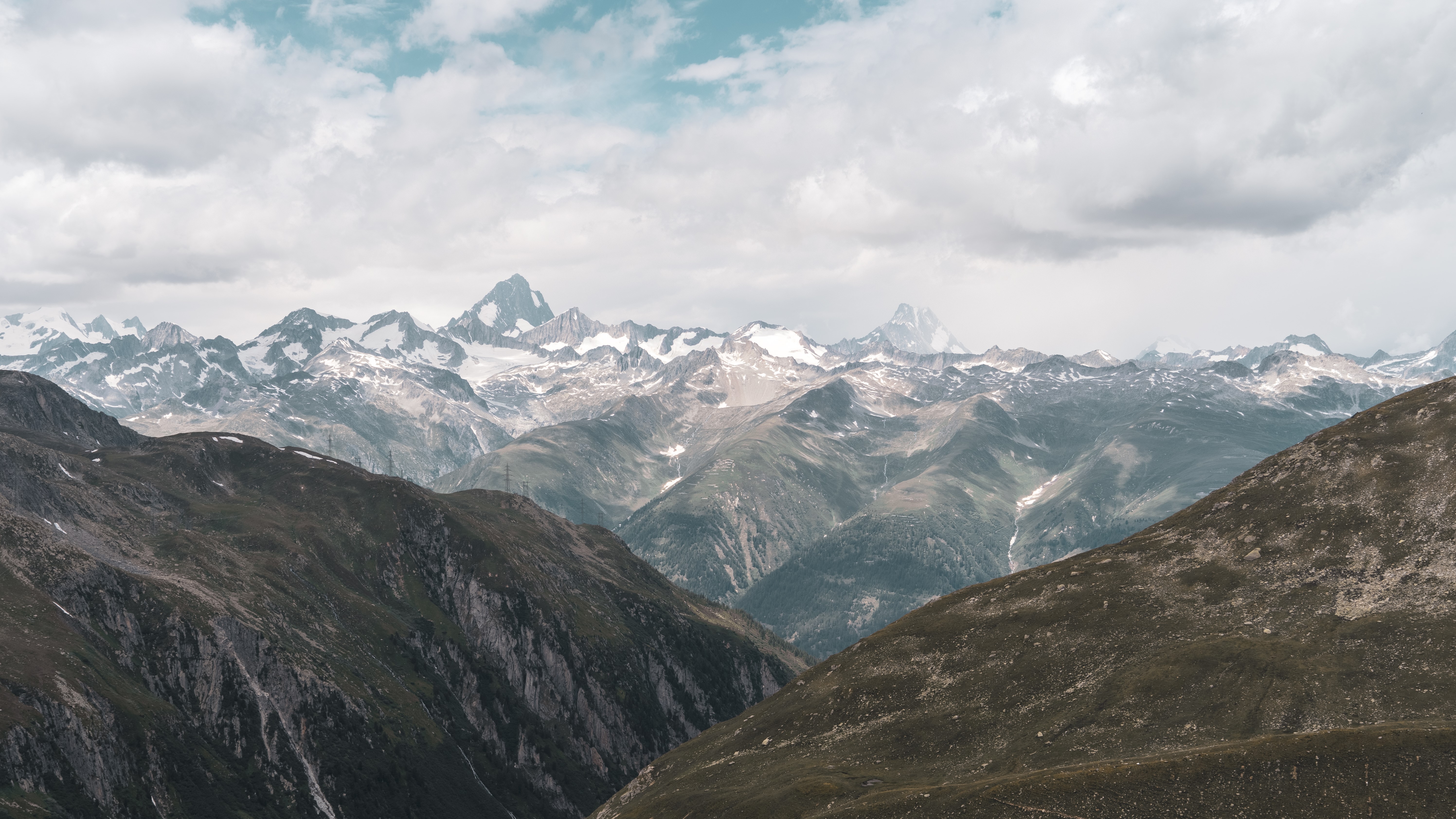 Alps, mountains, Switzerland, snow HD Wallpaper