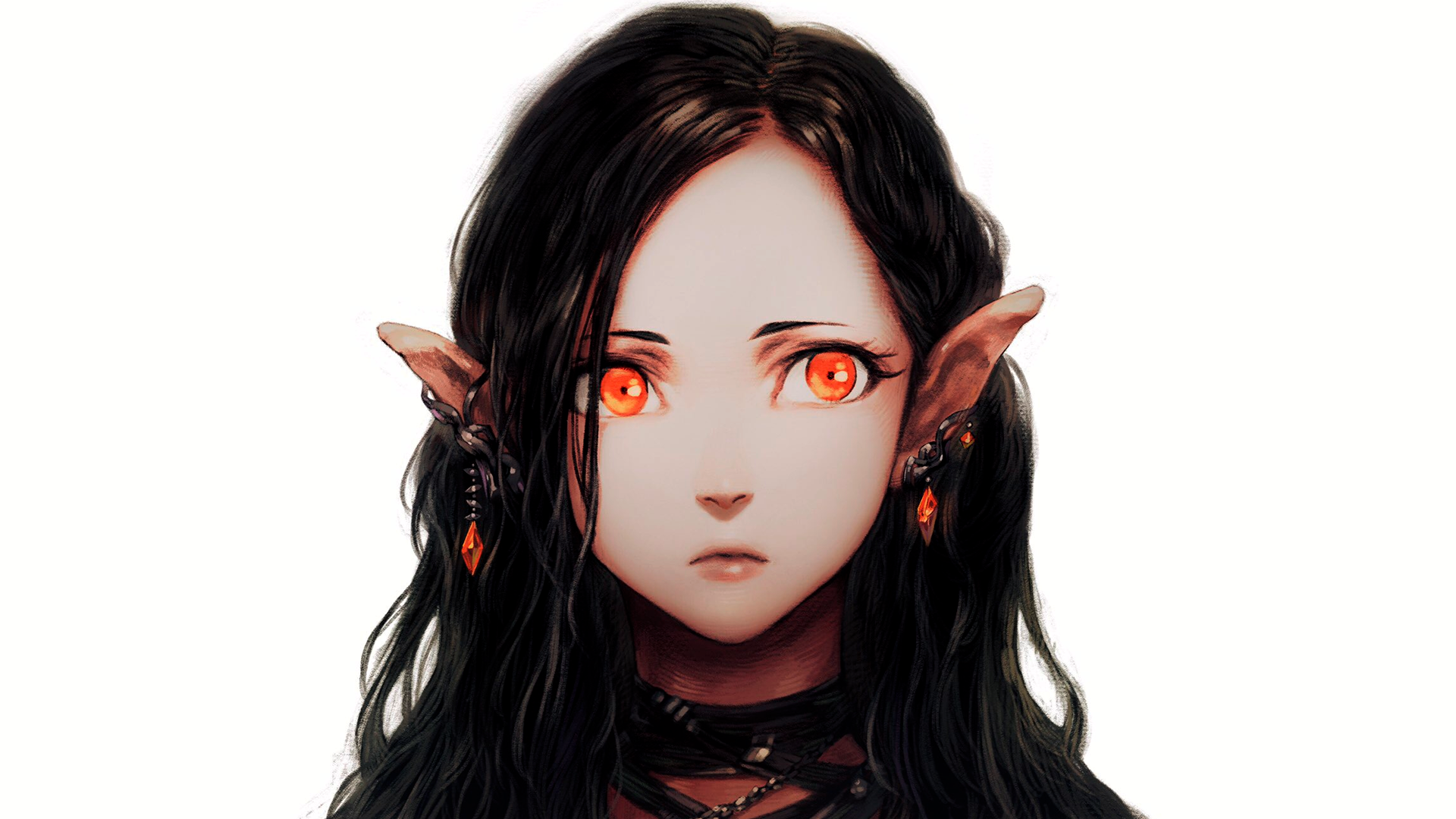 Wallpaper ID: 108928 / anime girls, pointed ears, symbolism, piercing ...