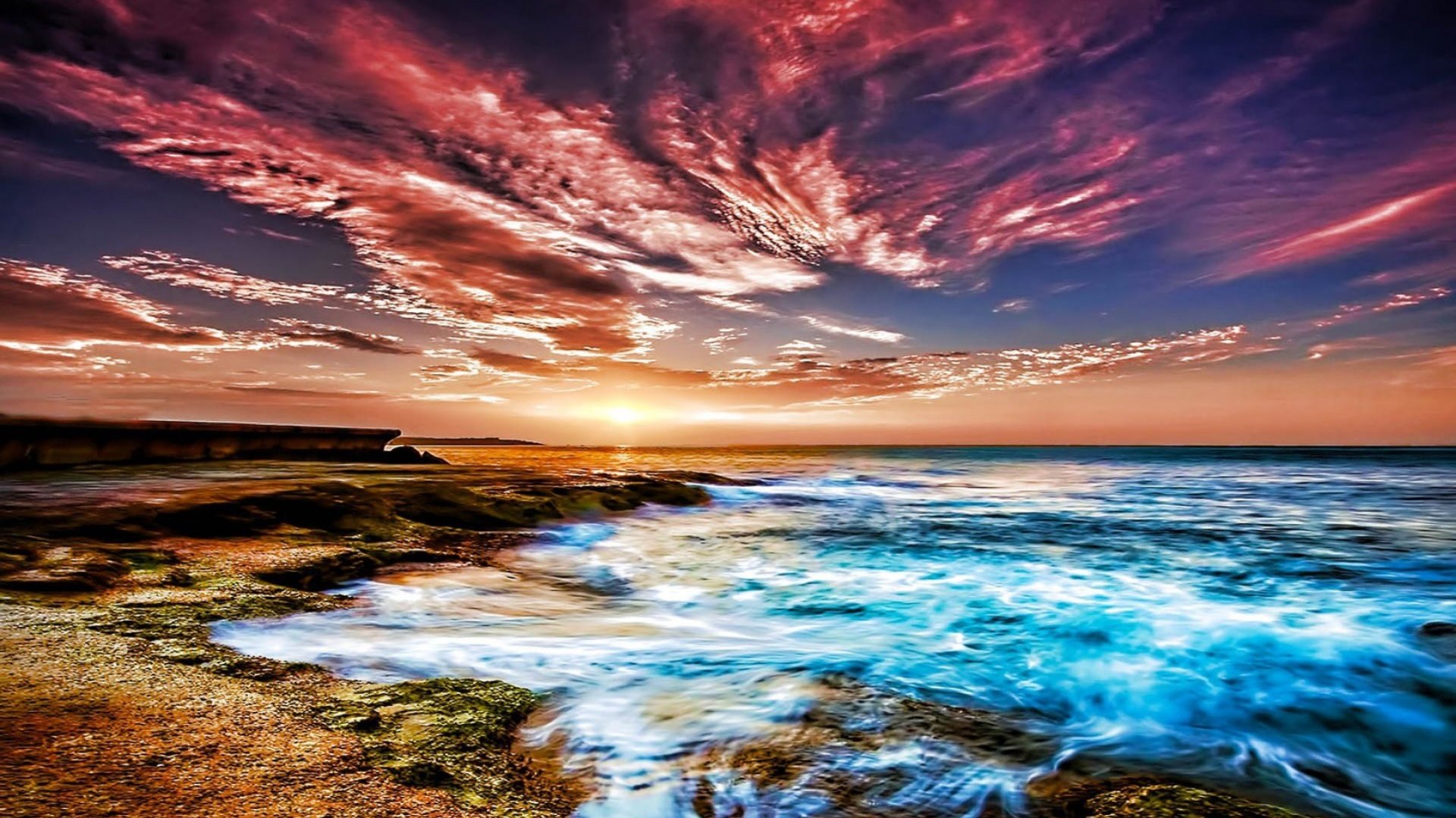Beach, Surf, Colors, Hdr, Clouds, Sky, Sea Hd Wallpaper