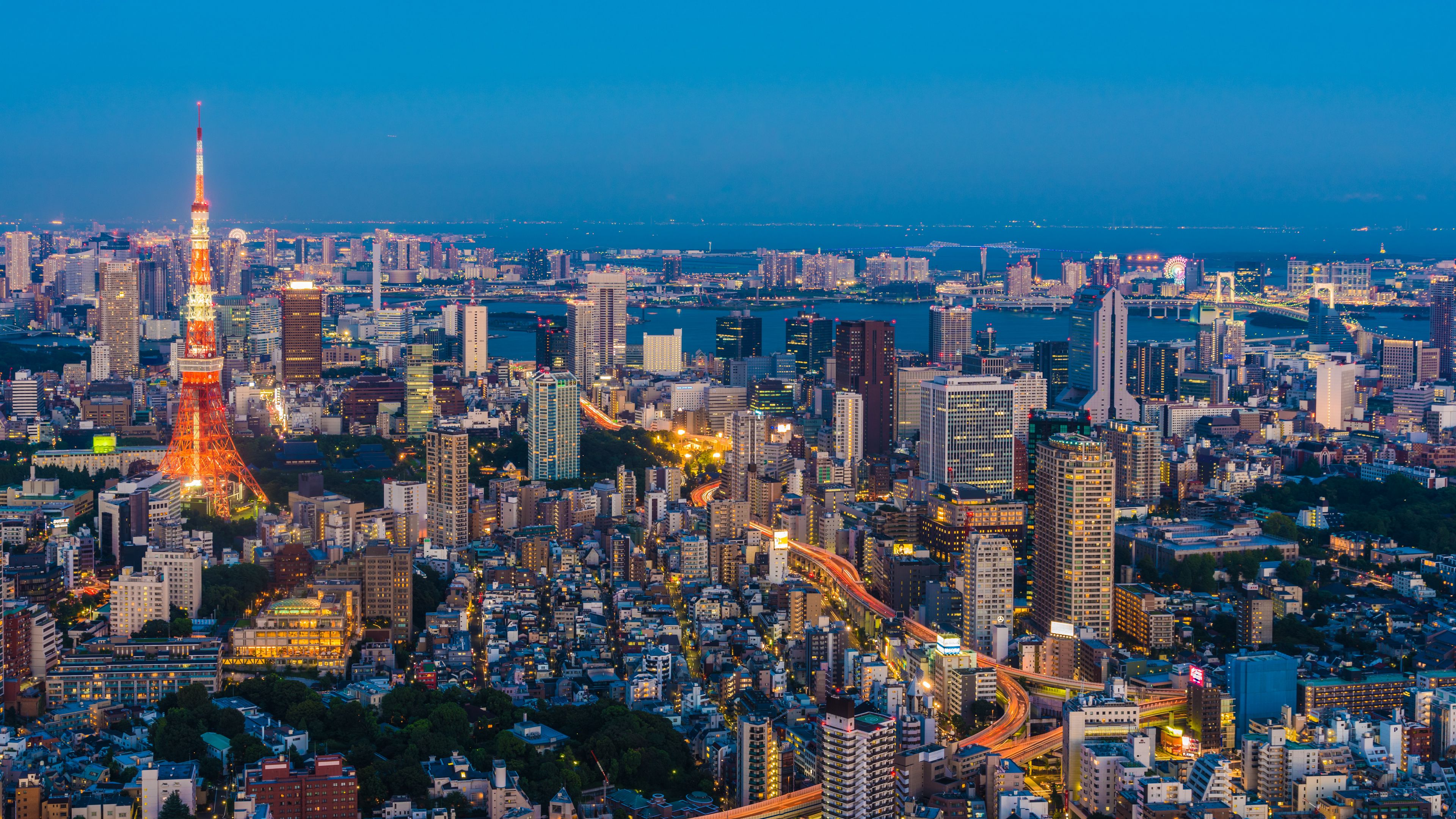 minato, japan, skyscrapers, city, view from above, 4k HD Wallpaper
