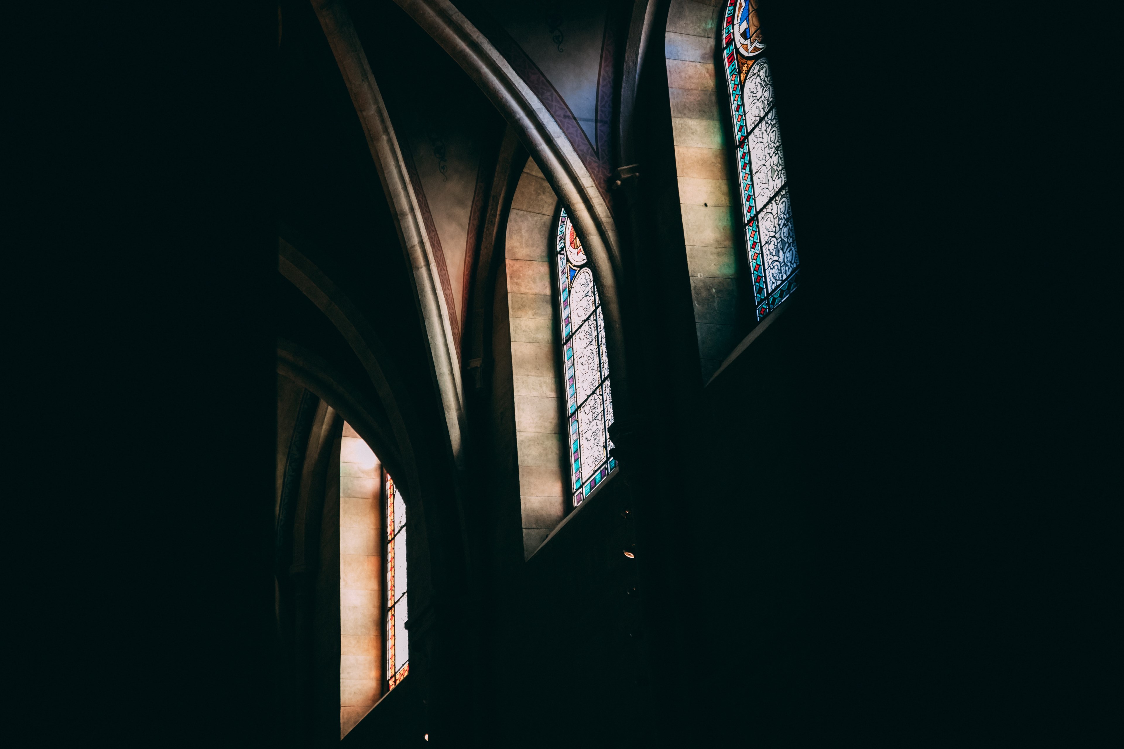 church architecture window and arch 4k HD Wallpaper