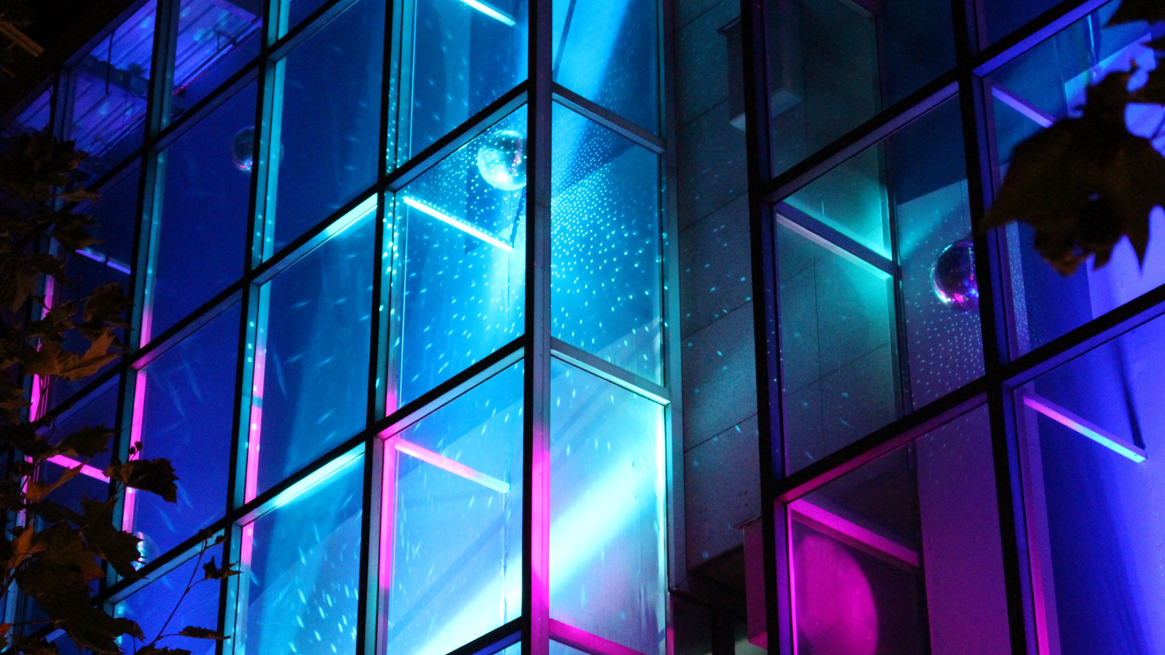 Glass, Neon, Light, 4K Hd Wallpaper
