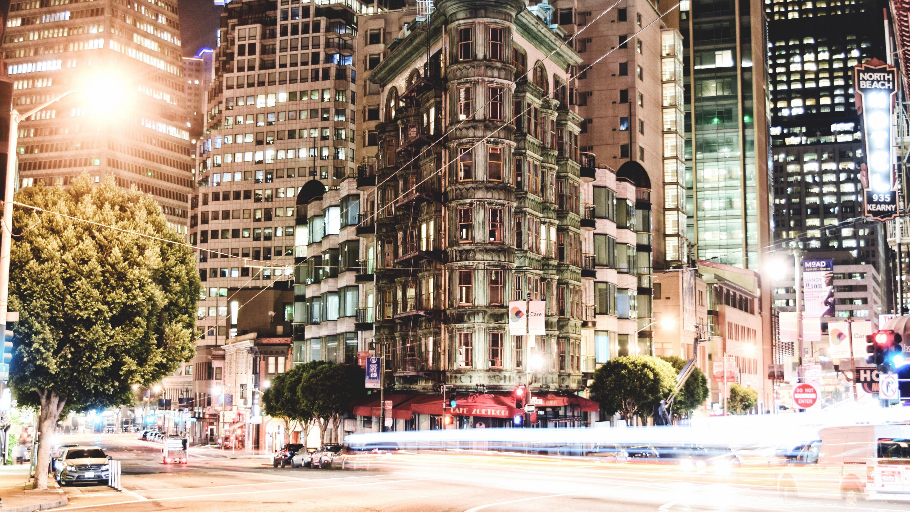 building, city, light, architecture, 4k HD Wallpaper