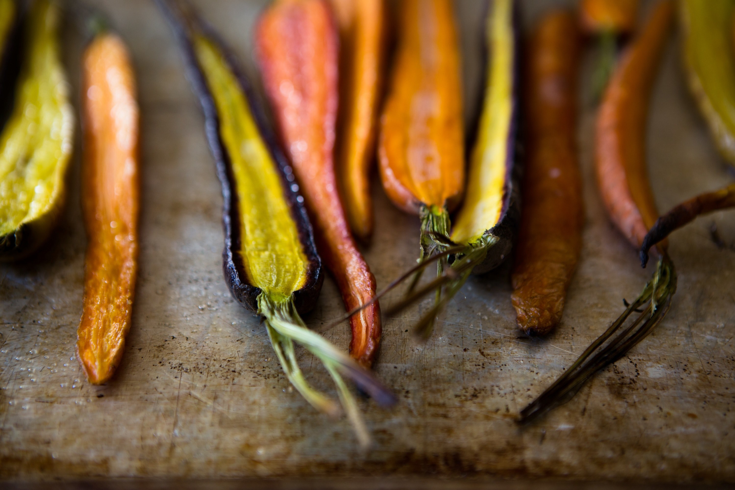 roasted rainbow carrots 4k HD Wallpaper