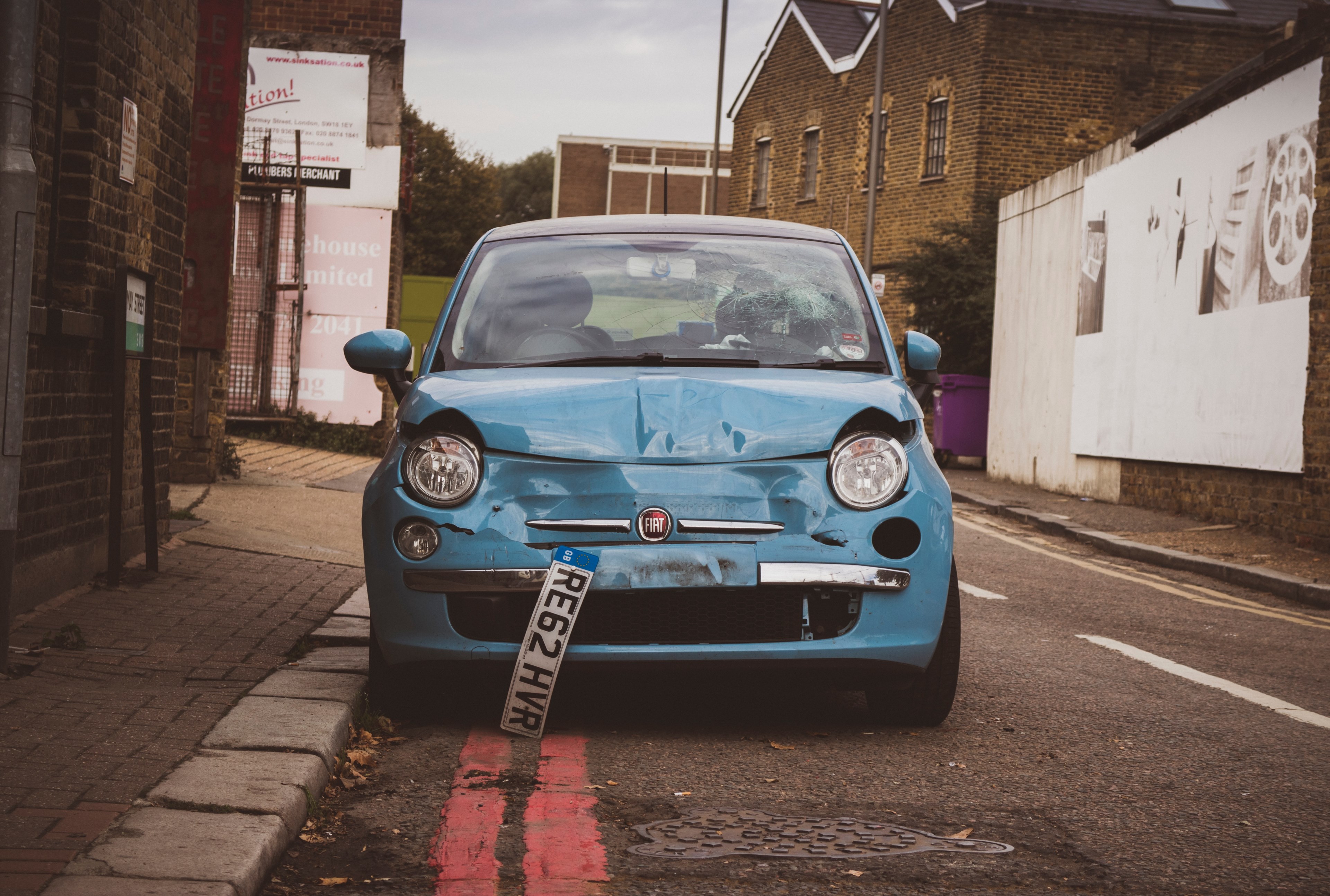 Ruined Automobile Road And Wreck 4K Hd Wallpaper