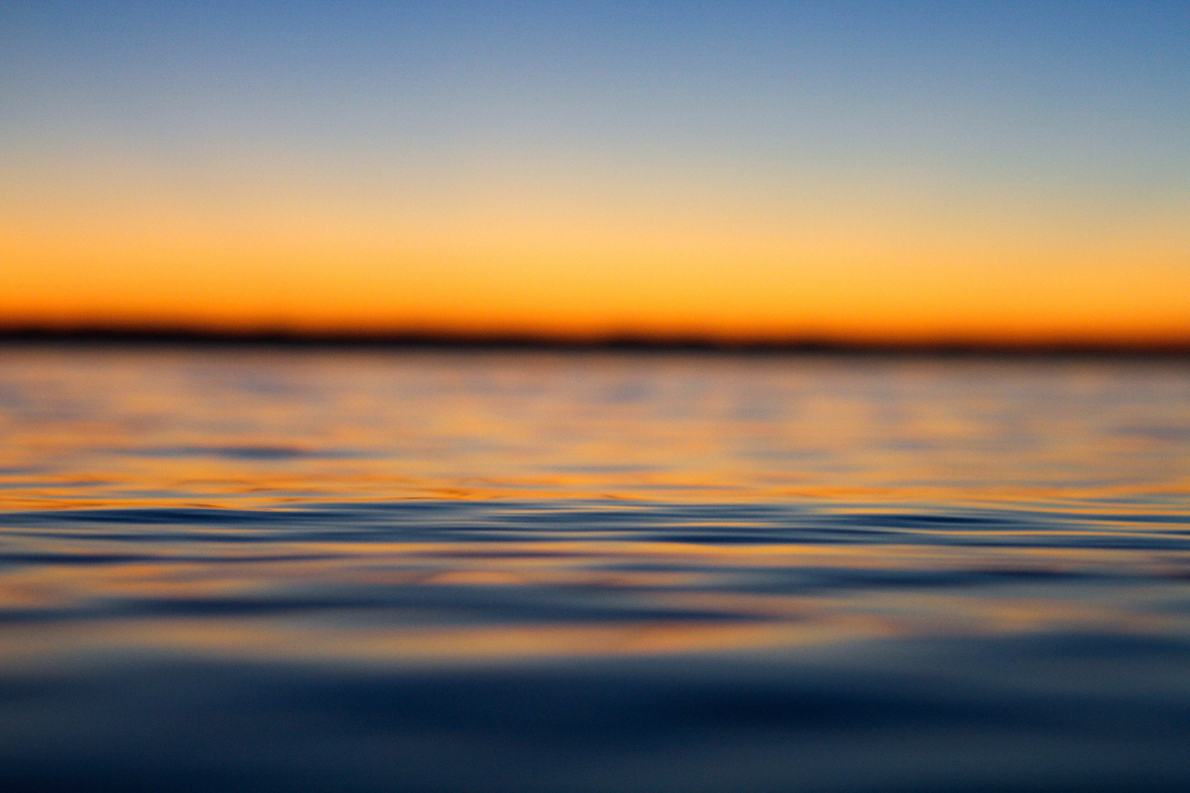 sunset sky water and lake 4k HD Wallpaper