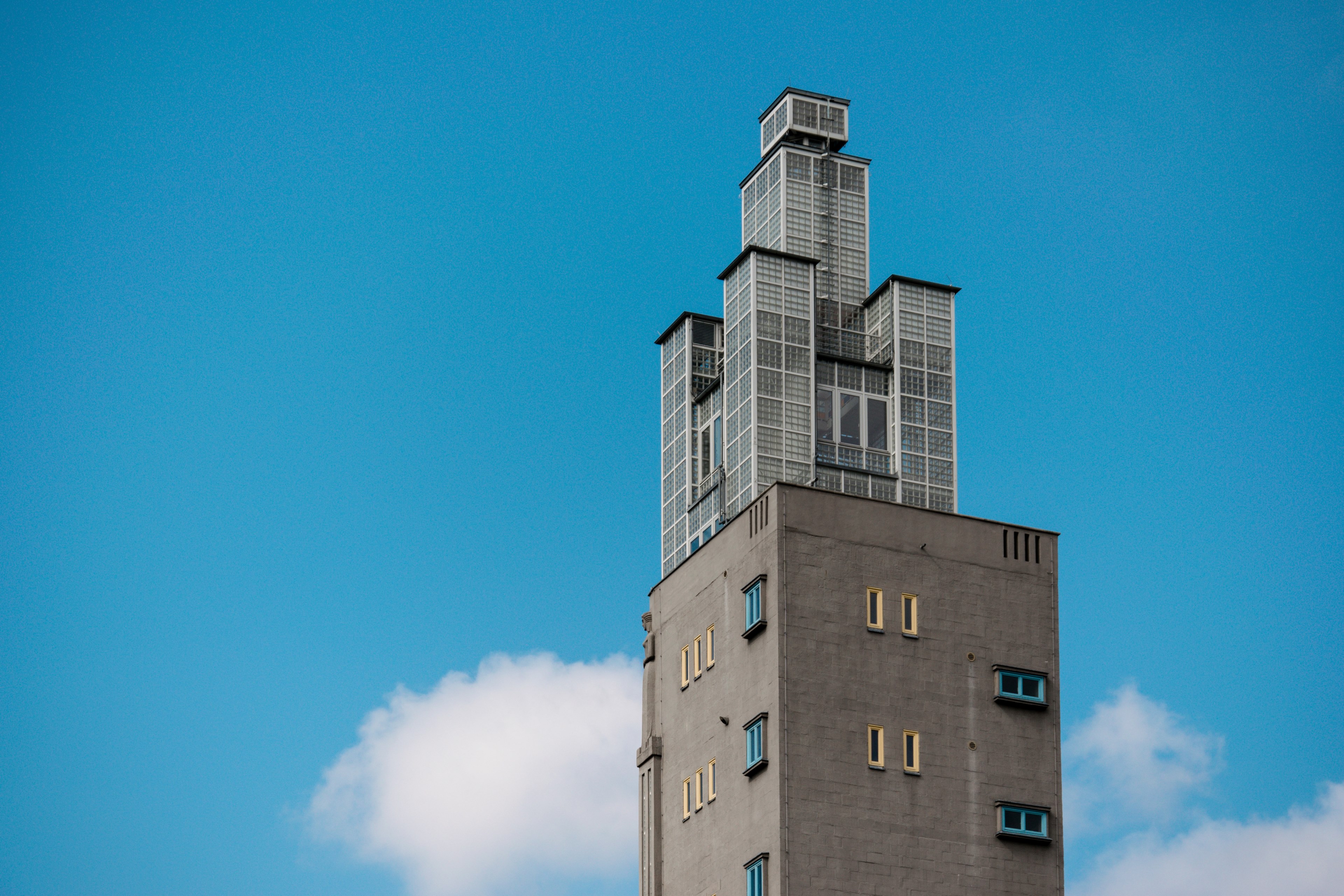 architecture building cloud and tower 4k HD Wallpaper