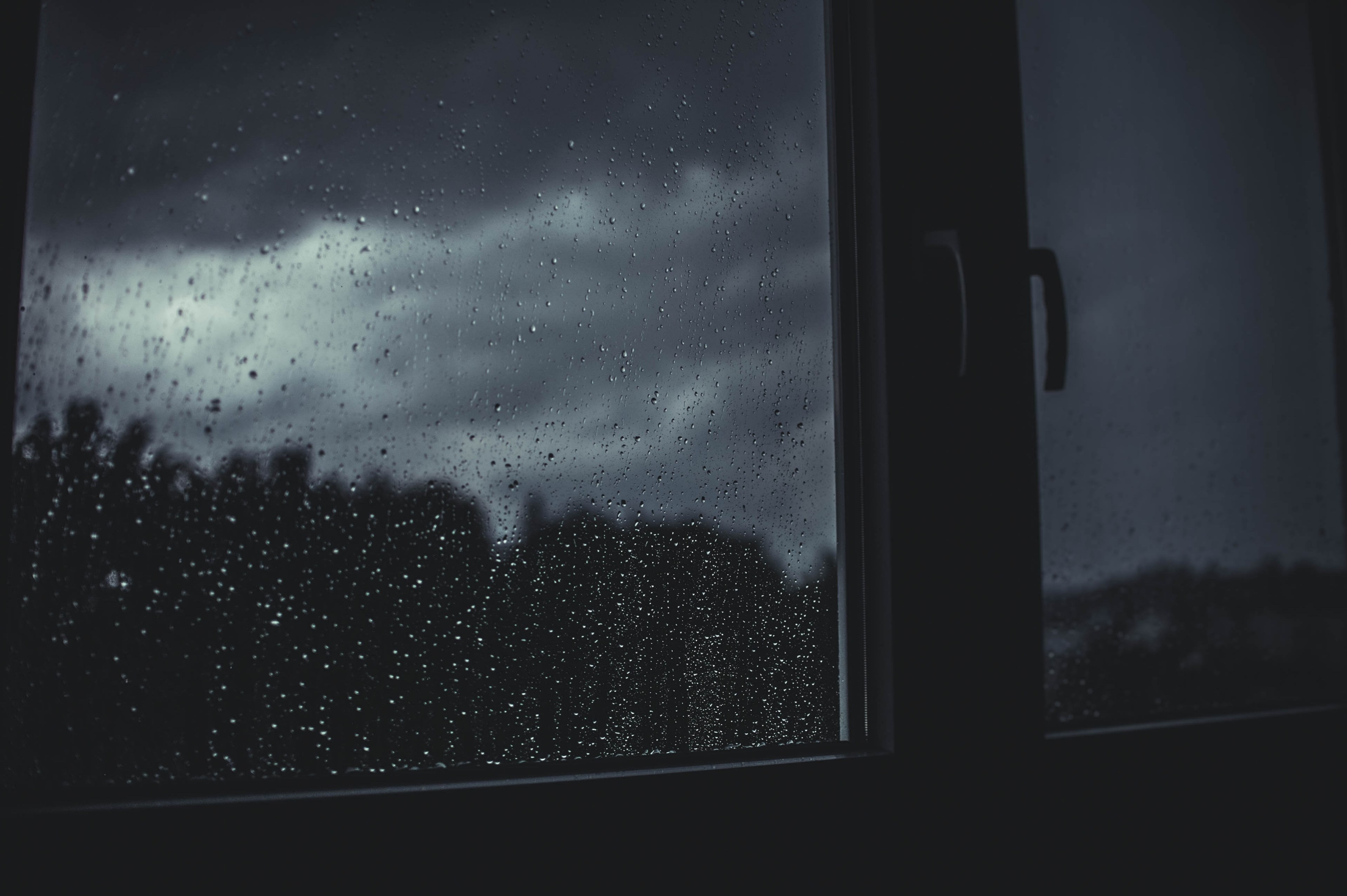 rain window dark and emotion 4k HD Wallpaper