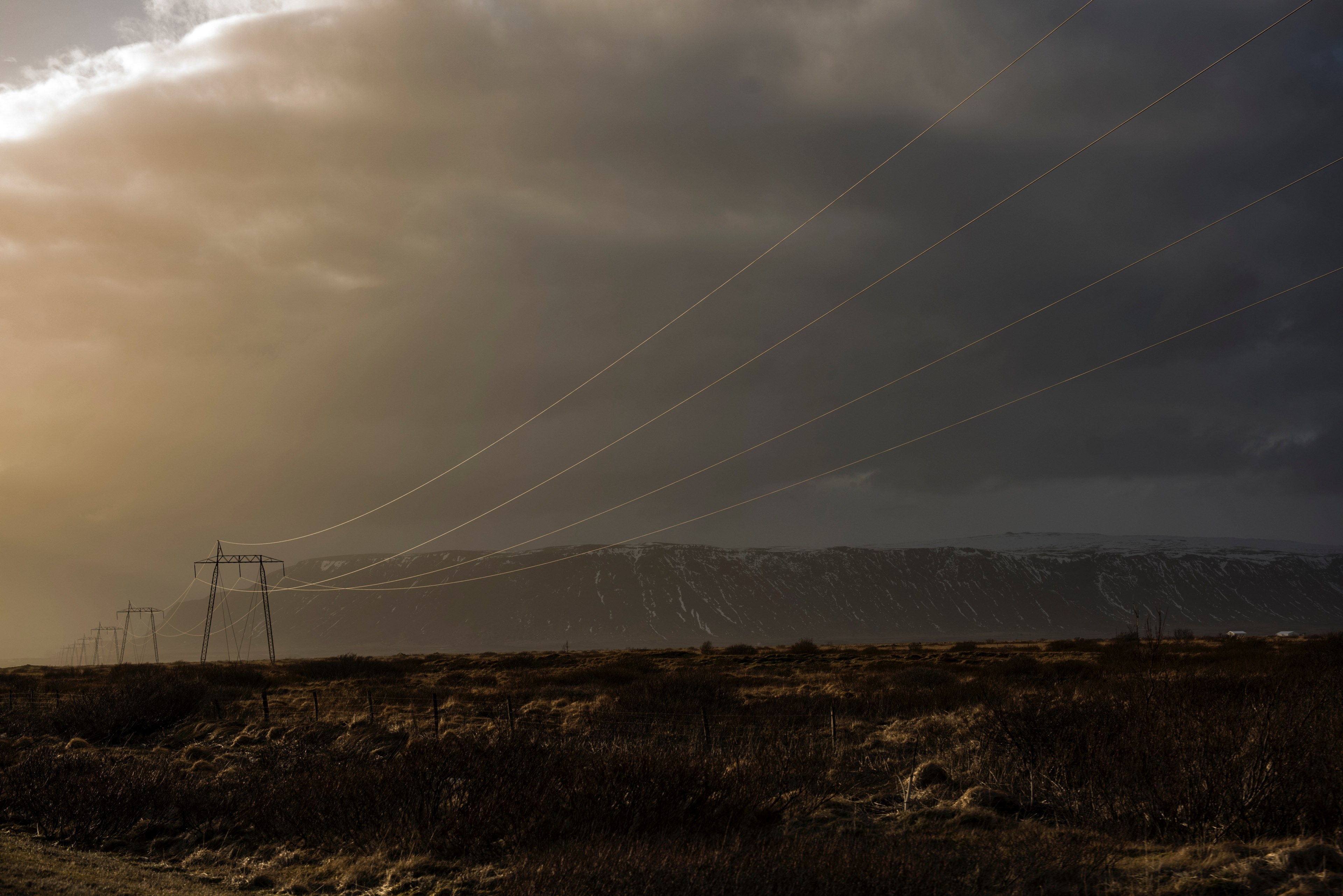 Transmission Tower Landscape Sun And Cloud 4K Hd Wallpaper