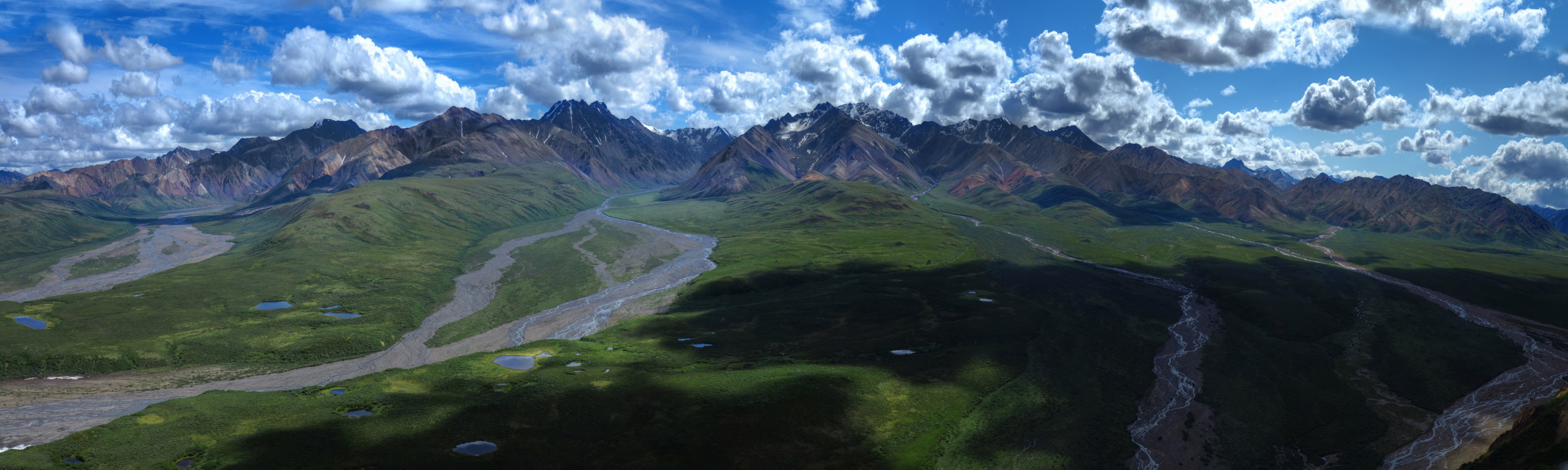 alaska landscape scenic mountains snow sky clouds 4k HD Wallpaper