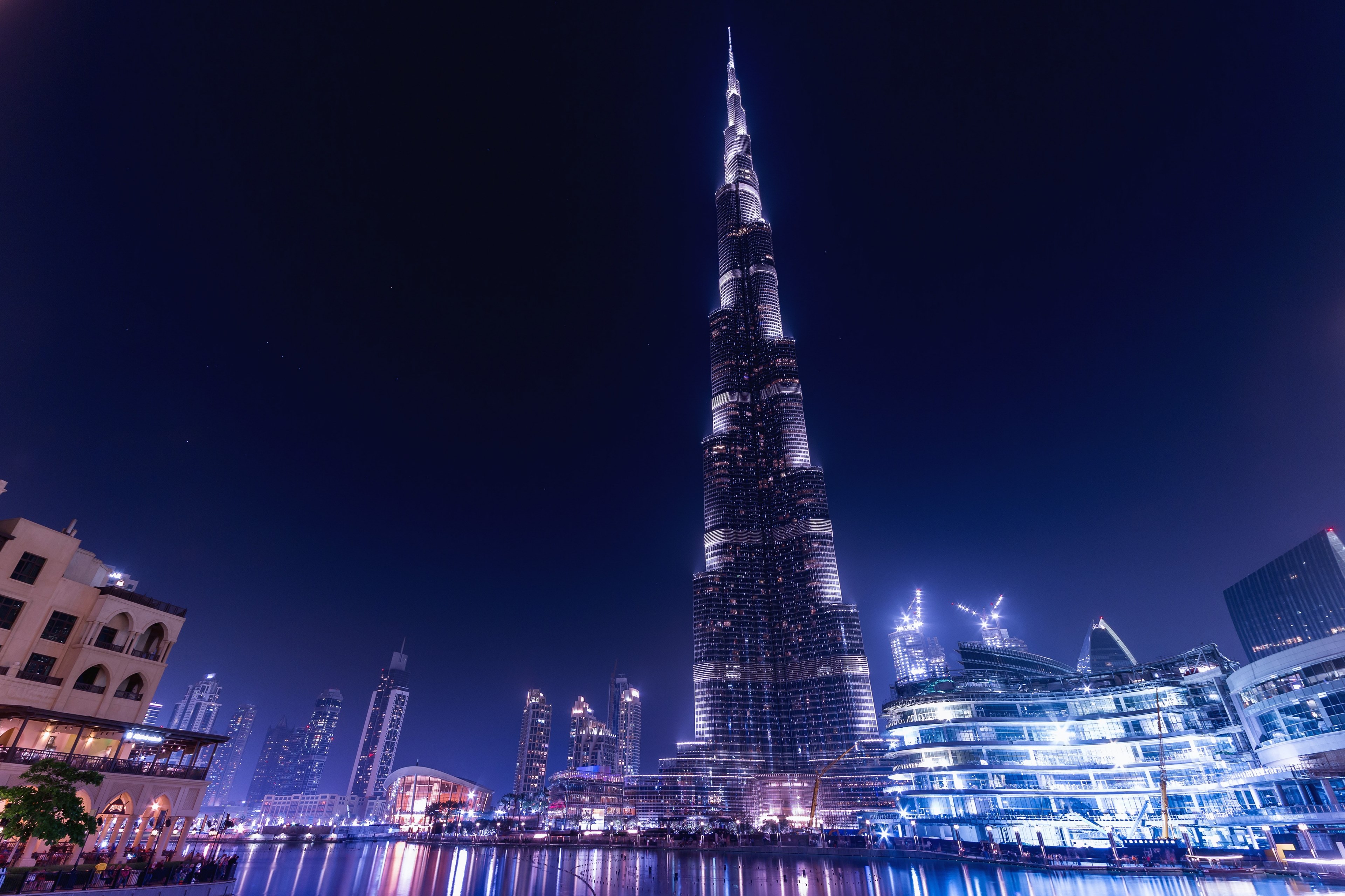 burj khalifa emirates dubai uae architecture 4k HD Wallpaper
