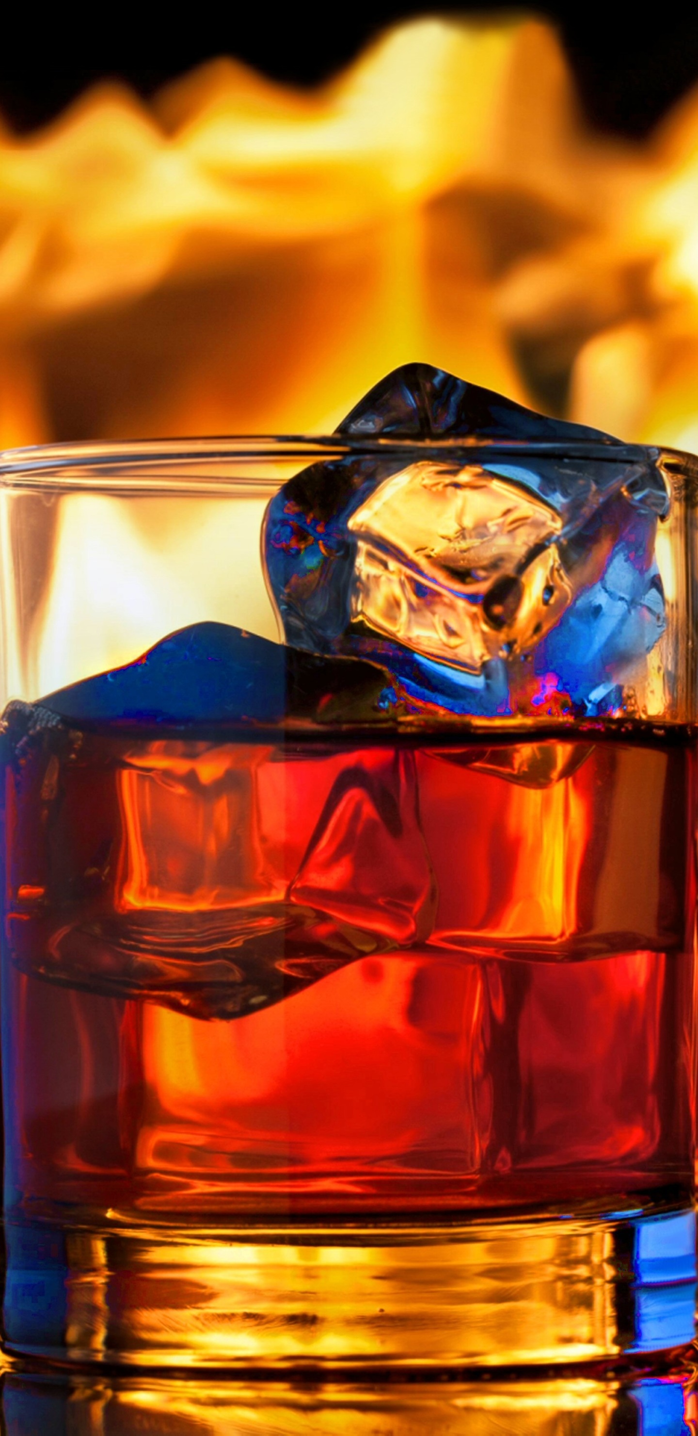 Food Whisky, Fire, Ice, Drink, 1440x2960 Phone HD Wallpaper