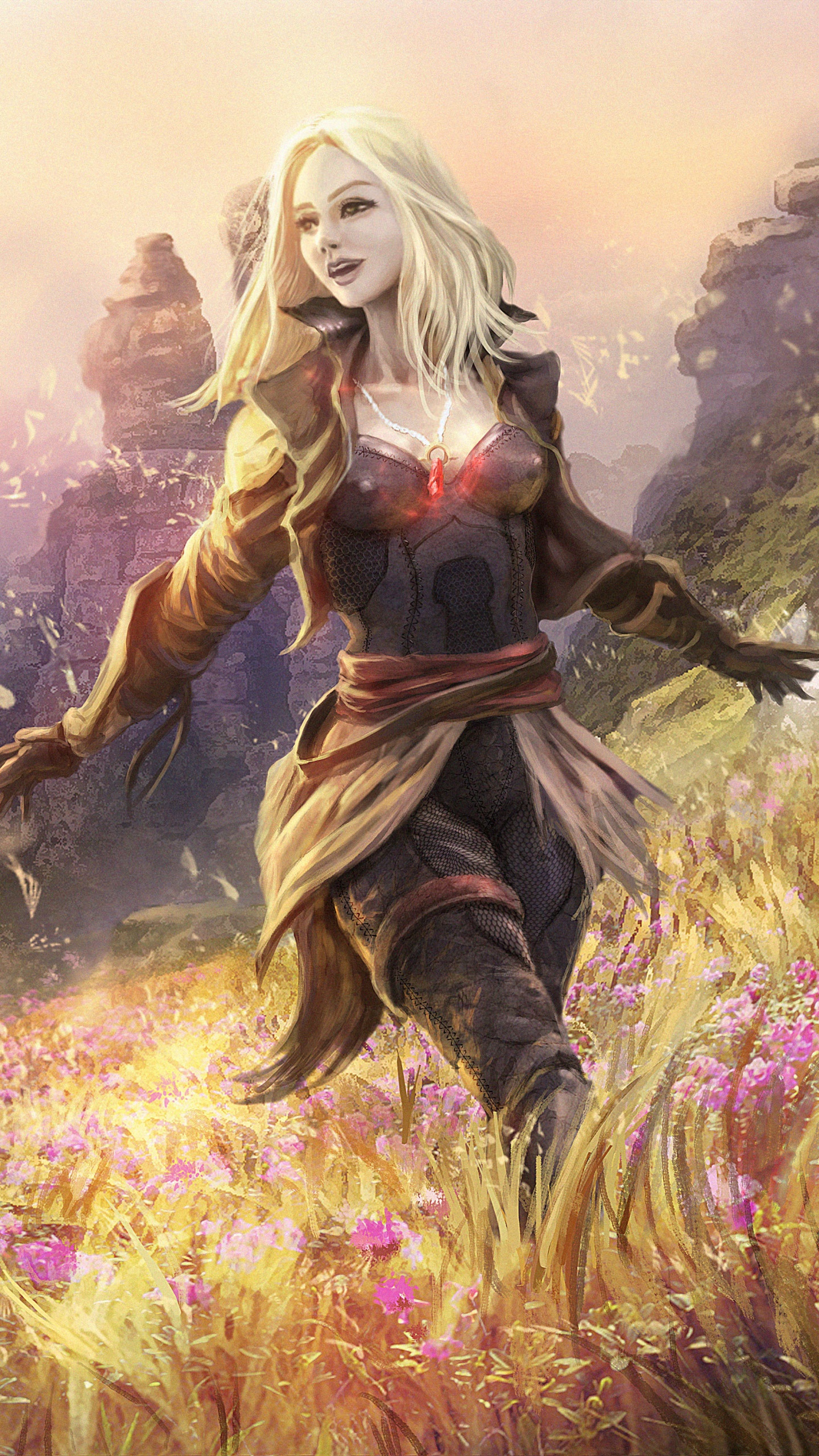 Fantasy People, Warrior, Blonde, 1440x2560 Phone HD Wallpaper