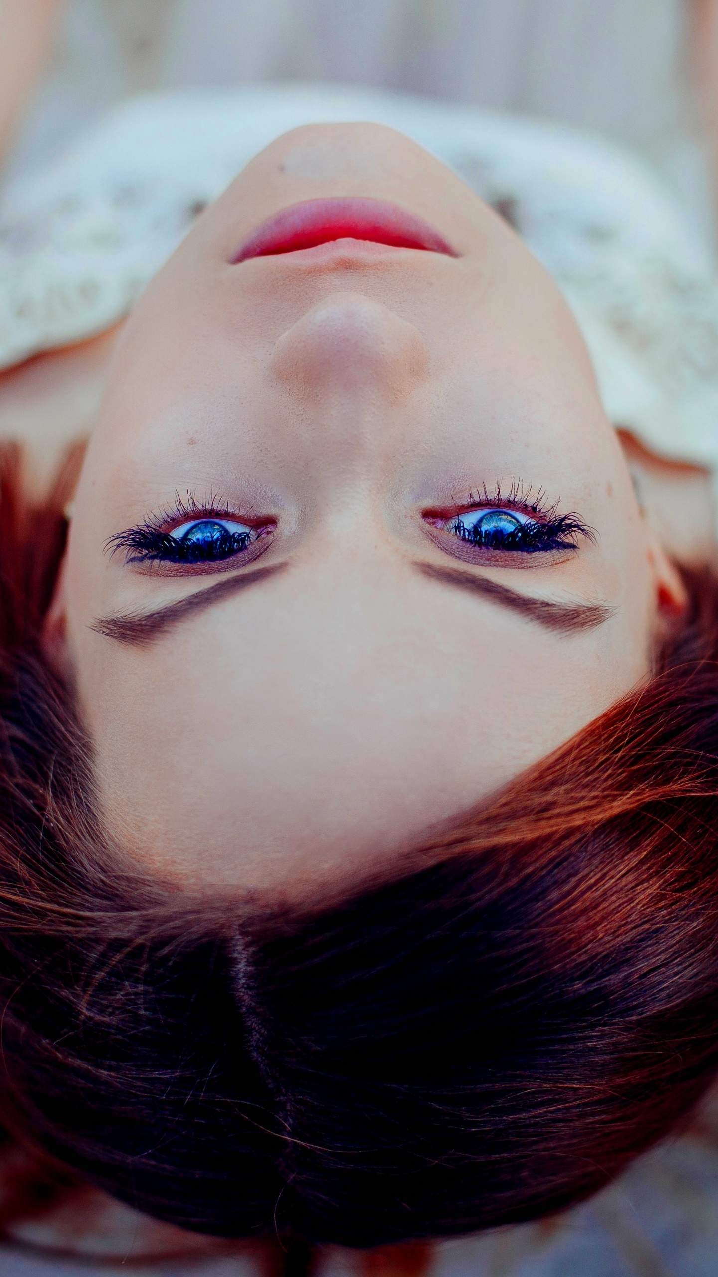 Women Face, Model, Blue Eyes, Redhead, 1440x2560 Phone HD Wallpaper