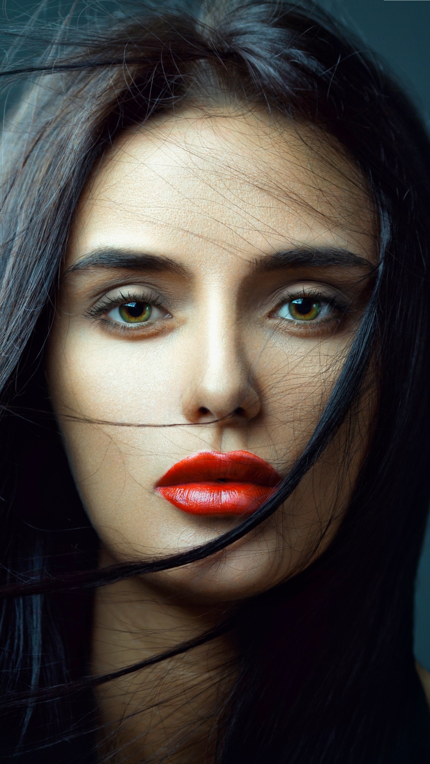 Women Face, Lipstick, Brunette, 1440x2560 Phone HD Wallpaper