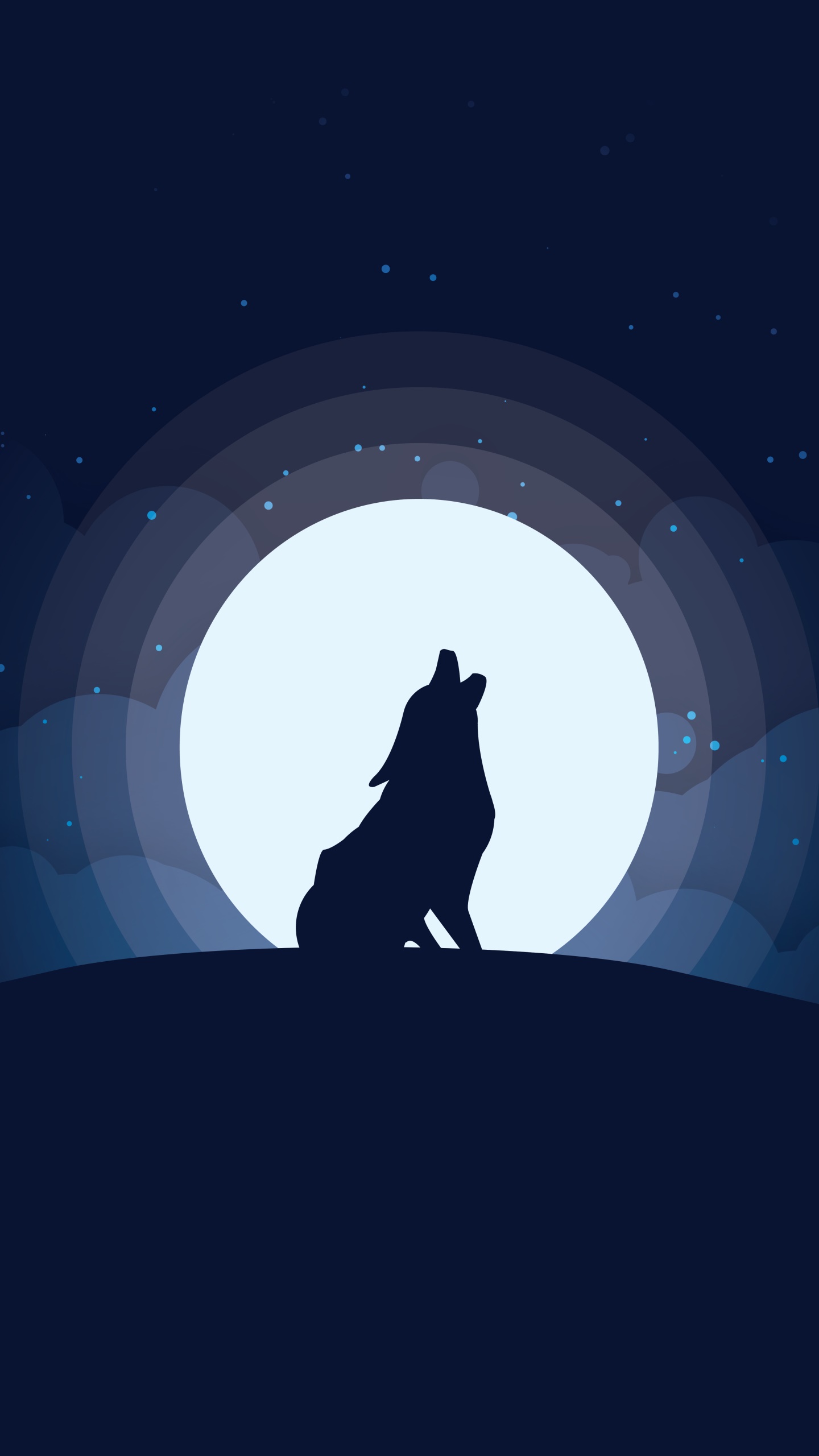 Animal Wolf, Howling, Night, Moon, 1440x2560 Phone HD Wallpaper