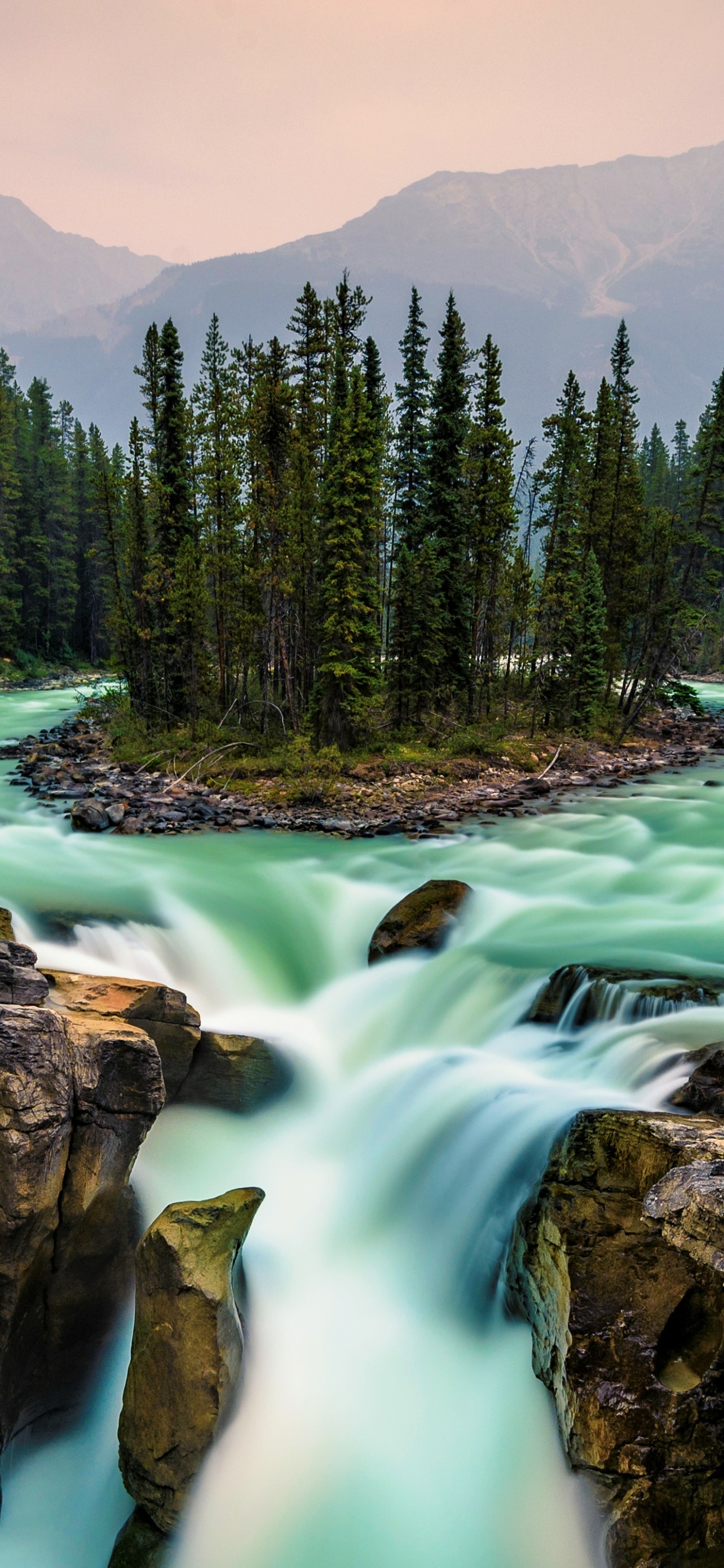 Earth Waterfall, River, Canada, Jasper National Park, Forest, Mountain ...