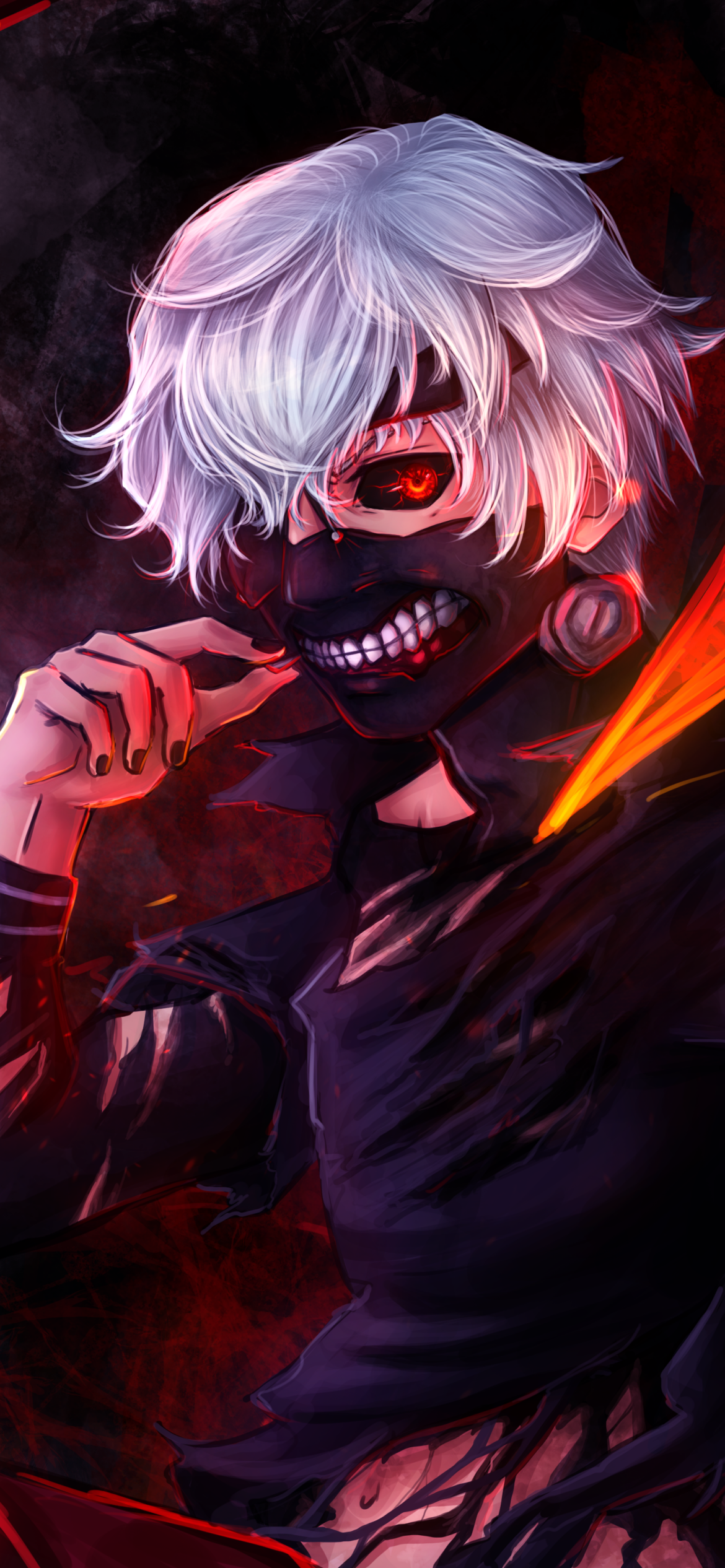 Anime Tokyo Ghoul, Mask, Ken Kaneki, Red Eyes, Kagune (Tokyo Ghoul ...