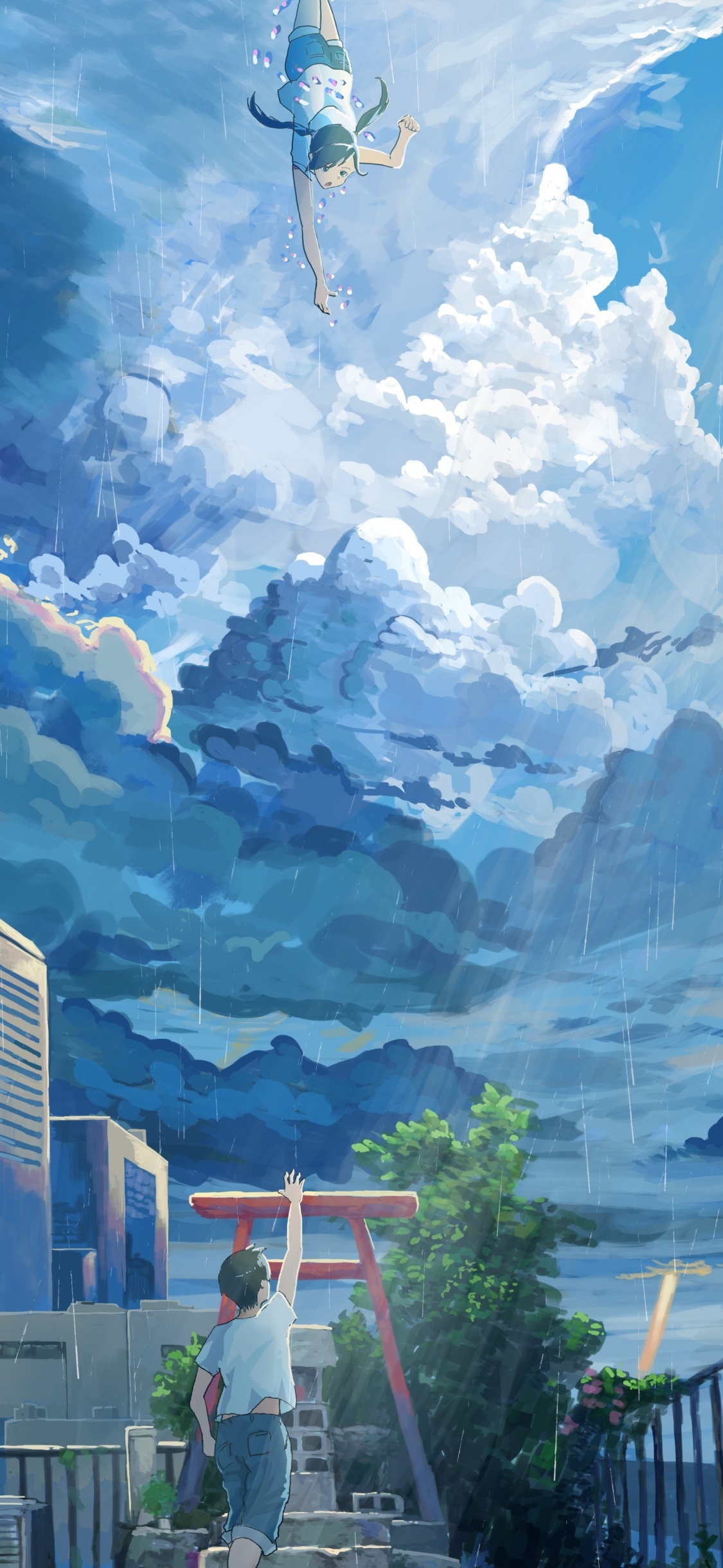 Anime Weathering With You, Hina Amano, Hodaka Morishima, 1125x2436 ...