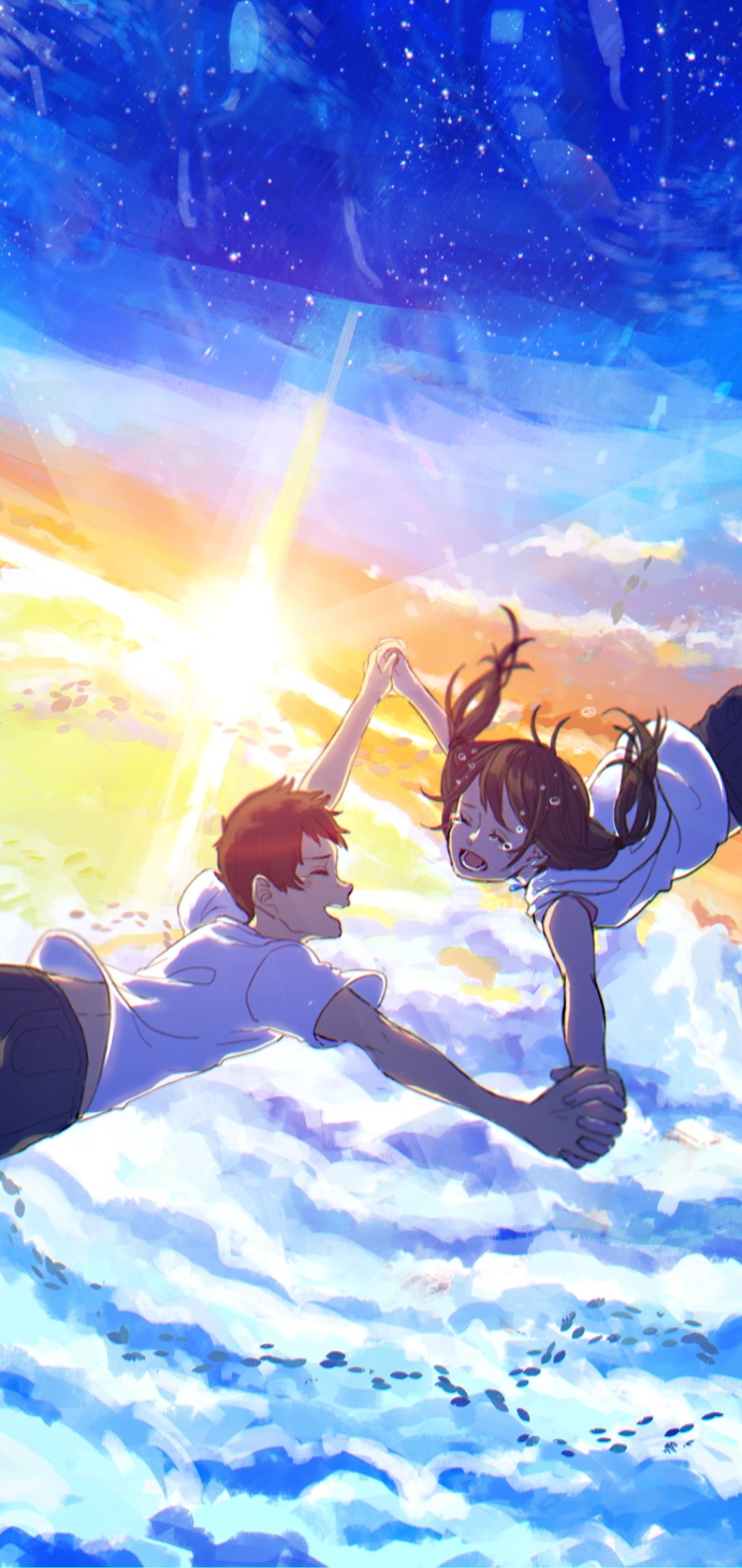 Anime Weathering With You, Sunset, Cloud, Hina Amano, Hodaka Morishima ...