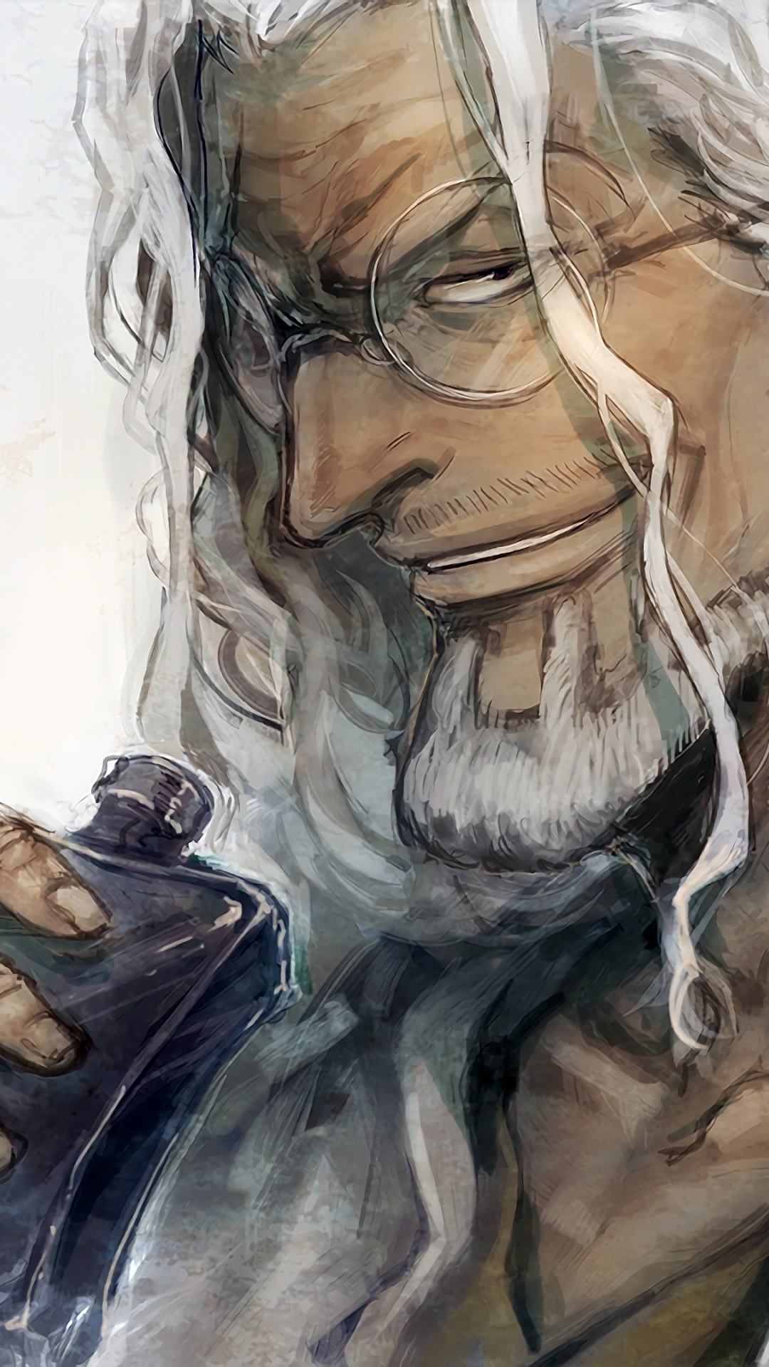 Anime One Piece, Alcohol, White Hair, Glasses, Silvers Rayleigh ...