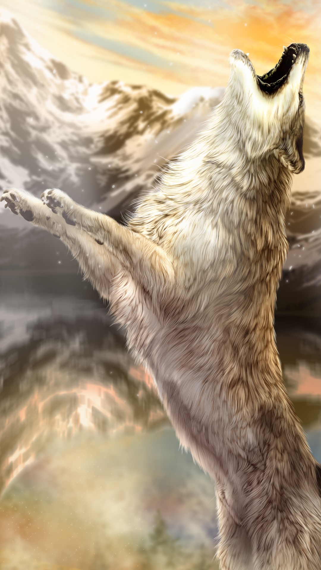 Wallpaper ID: 398393 / Animal Wolf Phone Wallpaper, Howling, 1080x1920 ...