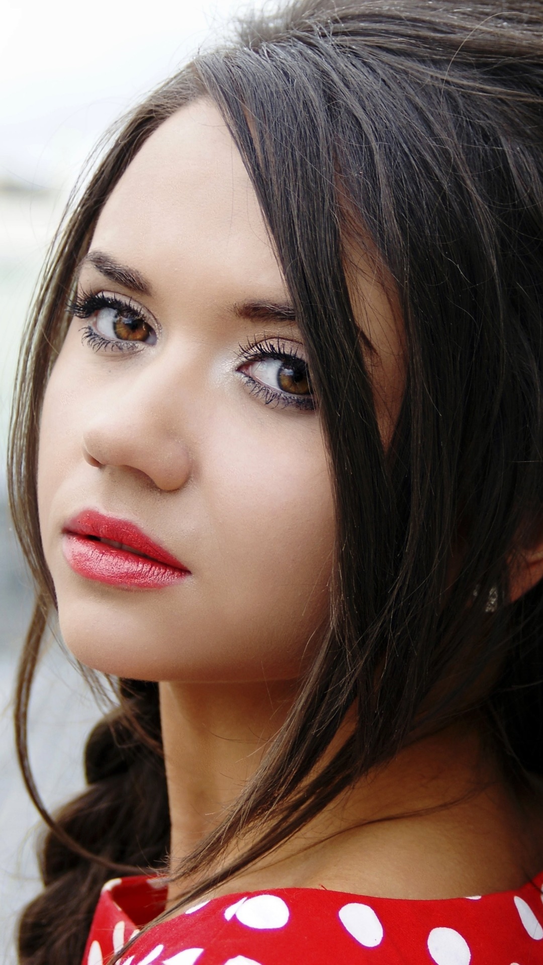 Women Face, Brunette, Braid, Portrait, Brown Eyes, 1080x1920 Phone HD ...