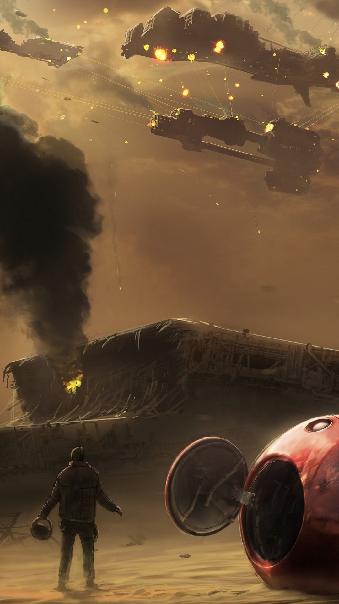 Sci Fi Battle, 1080x1920 Phone HD Wallpaper