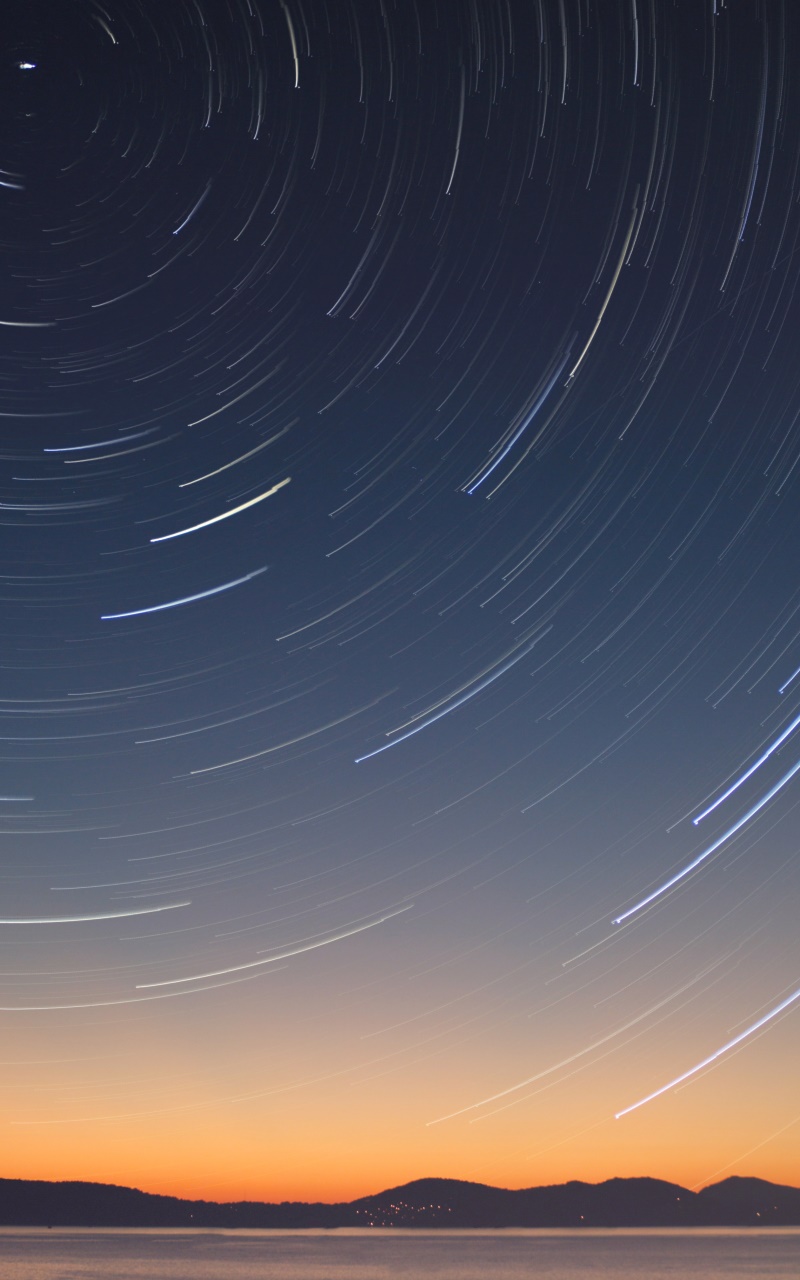 Earth Star Trail, Night, Sky, Nature, 800x1280 Phone HD Wallpaper