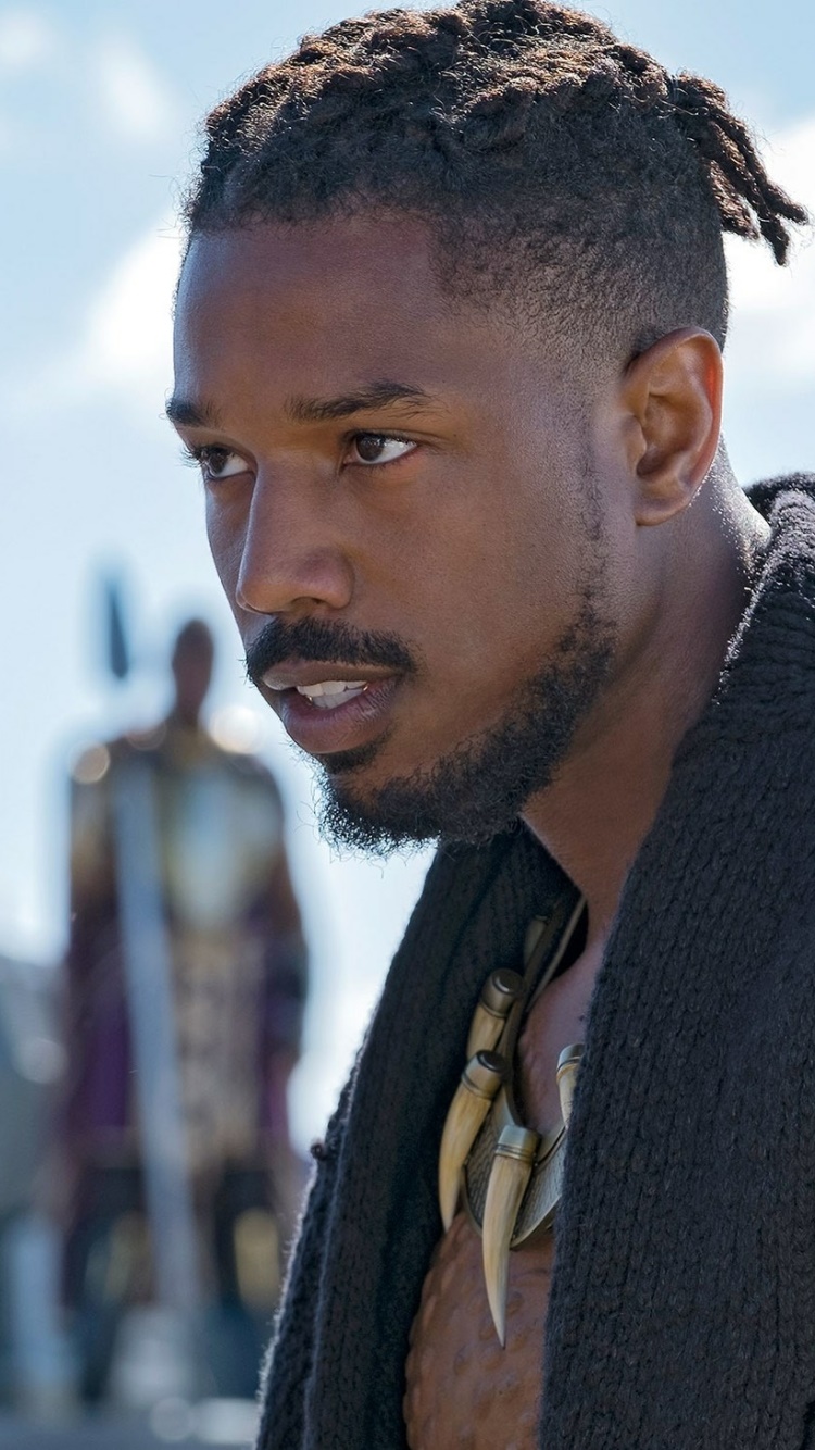 Movie Black Panther, Erik Killmonger, Michael B. Jordan, 750x1334 Phone ...