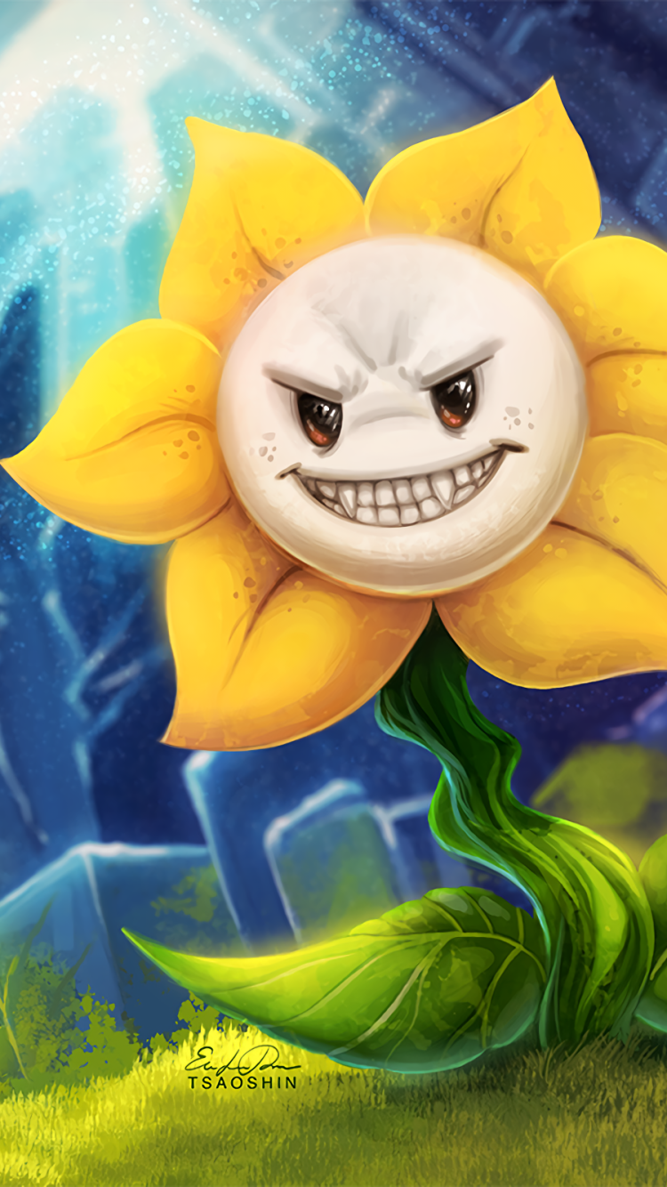 Video Game Undertale, Flowey (Undertale), 750x1334 Phone HD Wallpaper