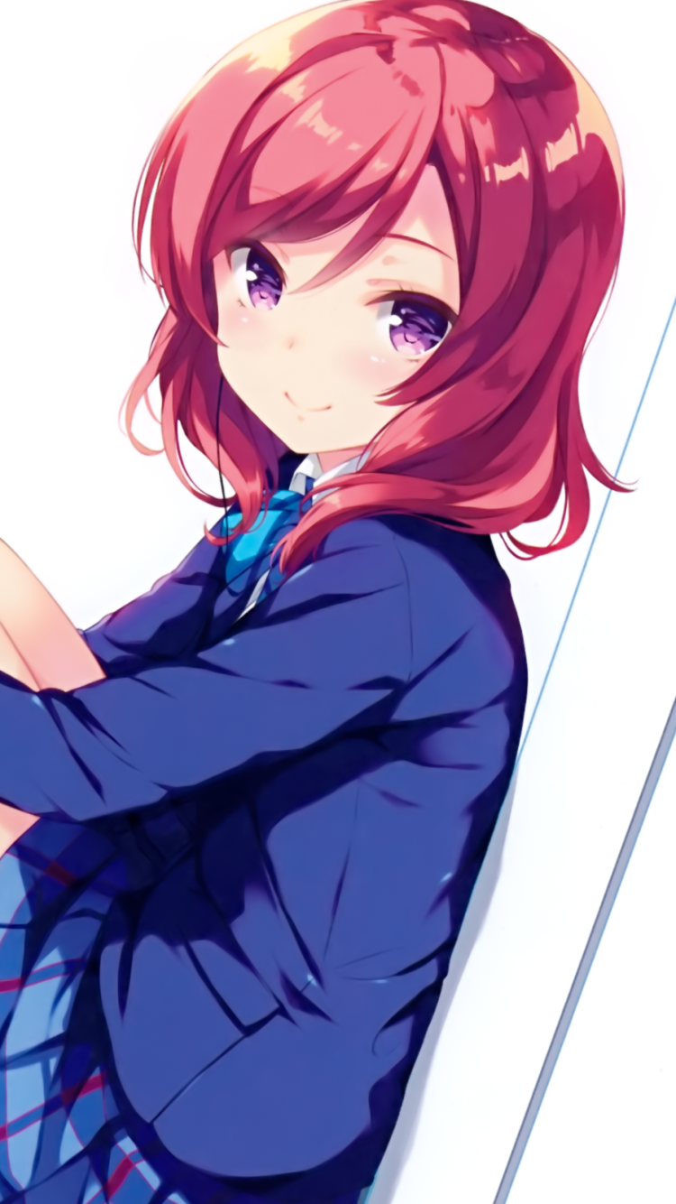 Anime Love Live!, Short Hair, Red Hair, Maki Nishikino, Purple Eyes ...