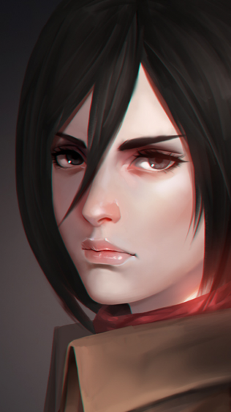 Anime Attack On Titan, Mikasa Ackerman, Portrait, 750x1334 Phone HD ...