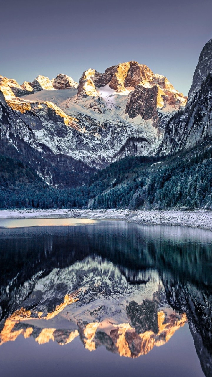 Earth Reflection, Winter, Lake, Mountain, Nature, 720x1280 Phone HD ...