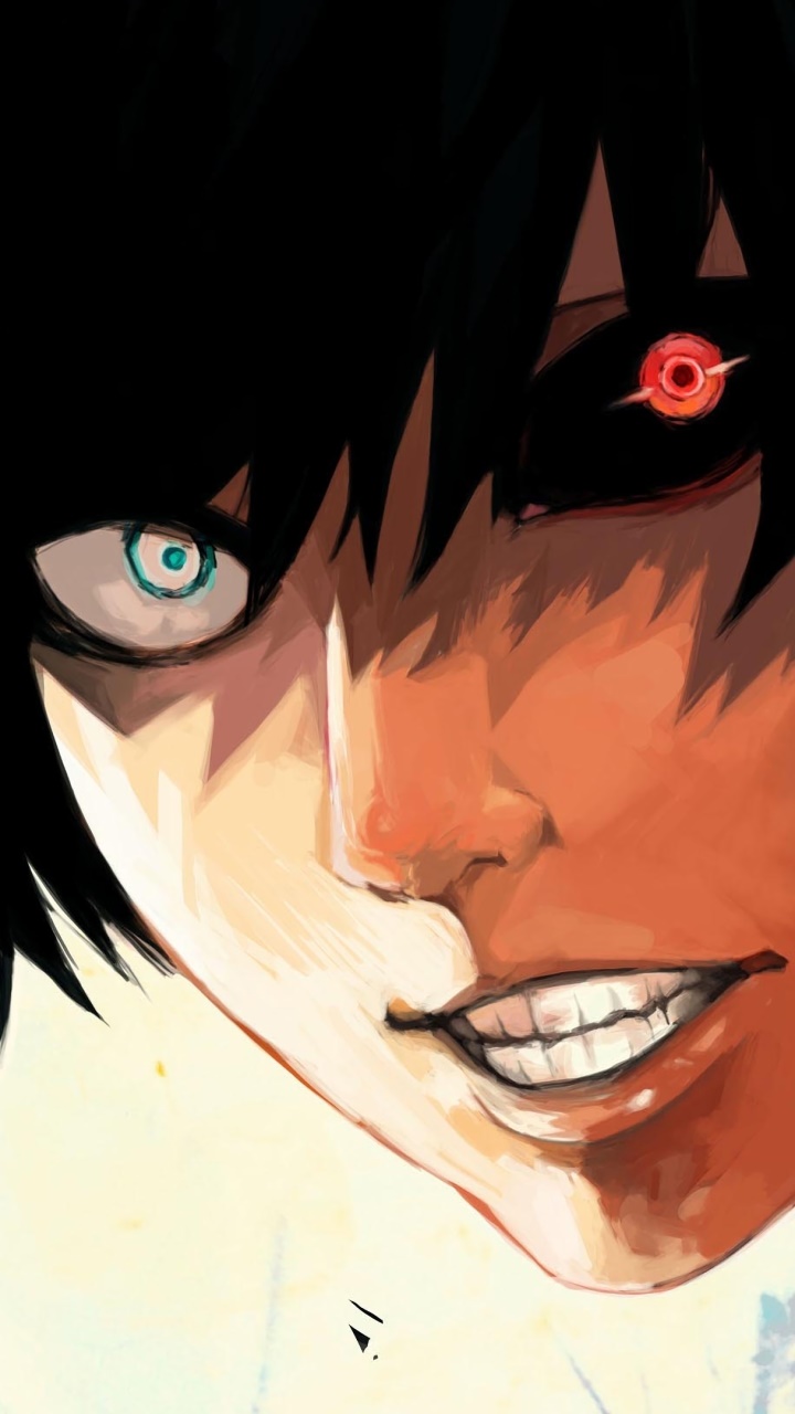 Anime Tokyo Ghoul:re, Angry, Blue Eyes, Black Hair, Ken Kaneki, Haise ...