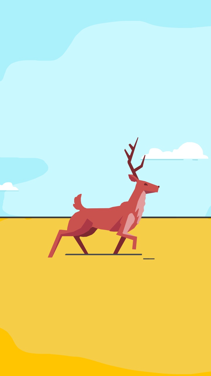 Animal Deer, Cloud, Minimalist, Sky, 720x1280 Phone HD Wallpaper