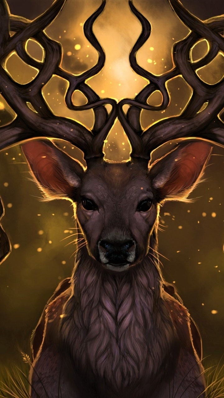 Wallpaper ID: 468442 / Fantasy Deer, Buck, Antler, Sparkles, 720x1280 ...