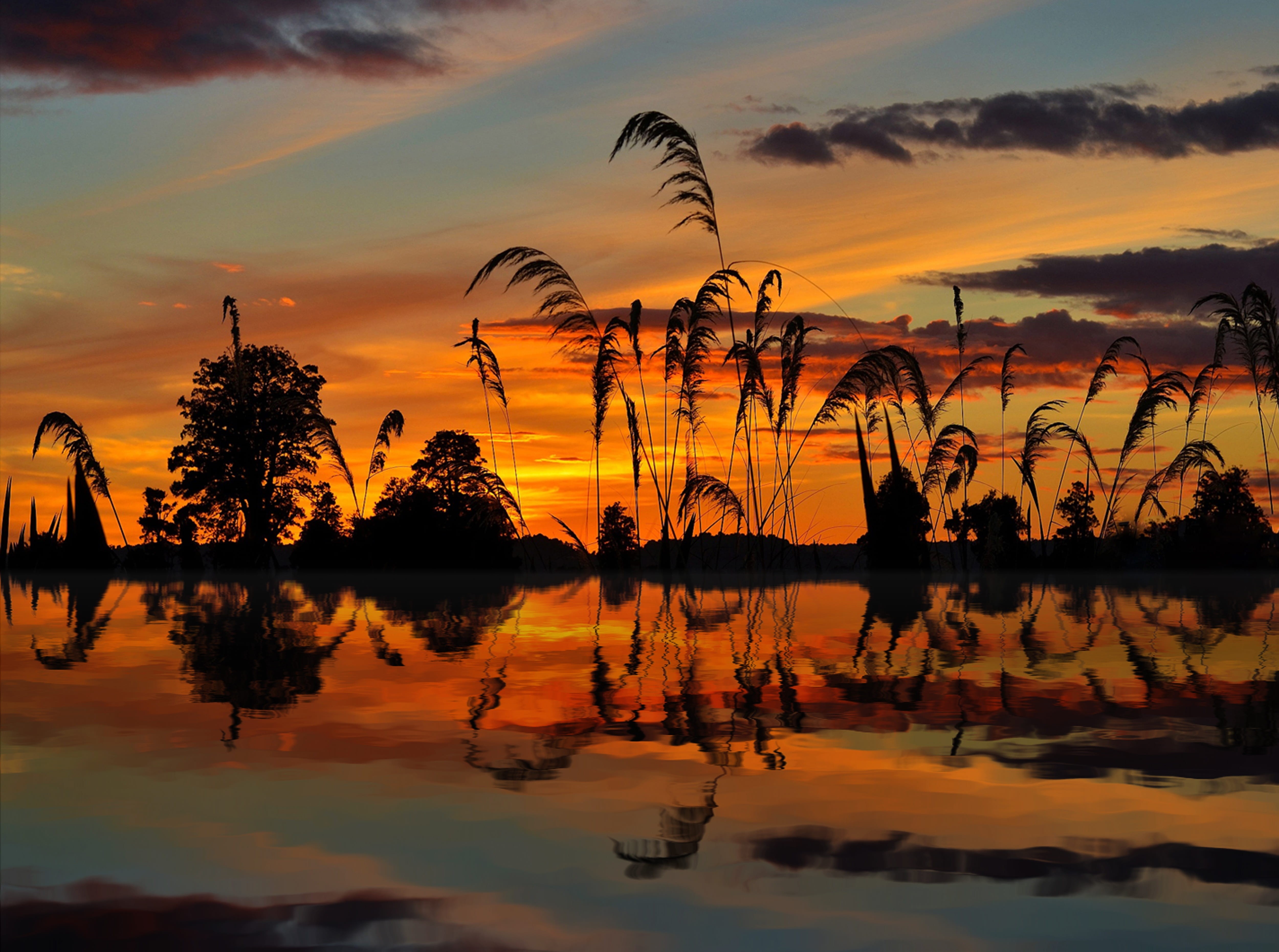 no people, tranquility, scenics - nature, landscape, reflection, sea ...