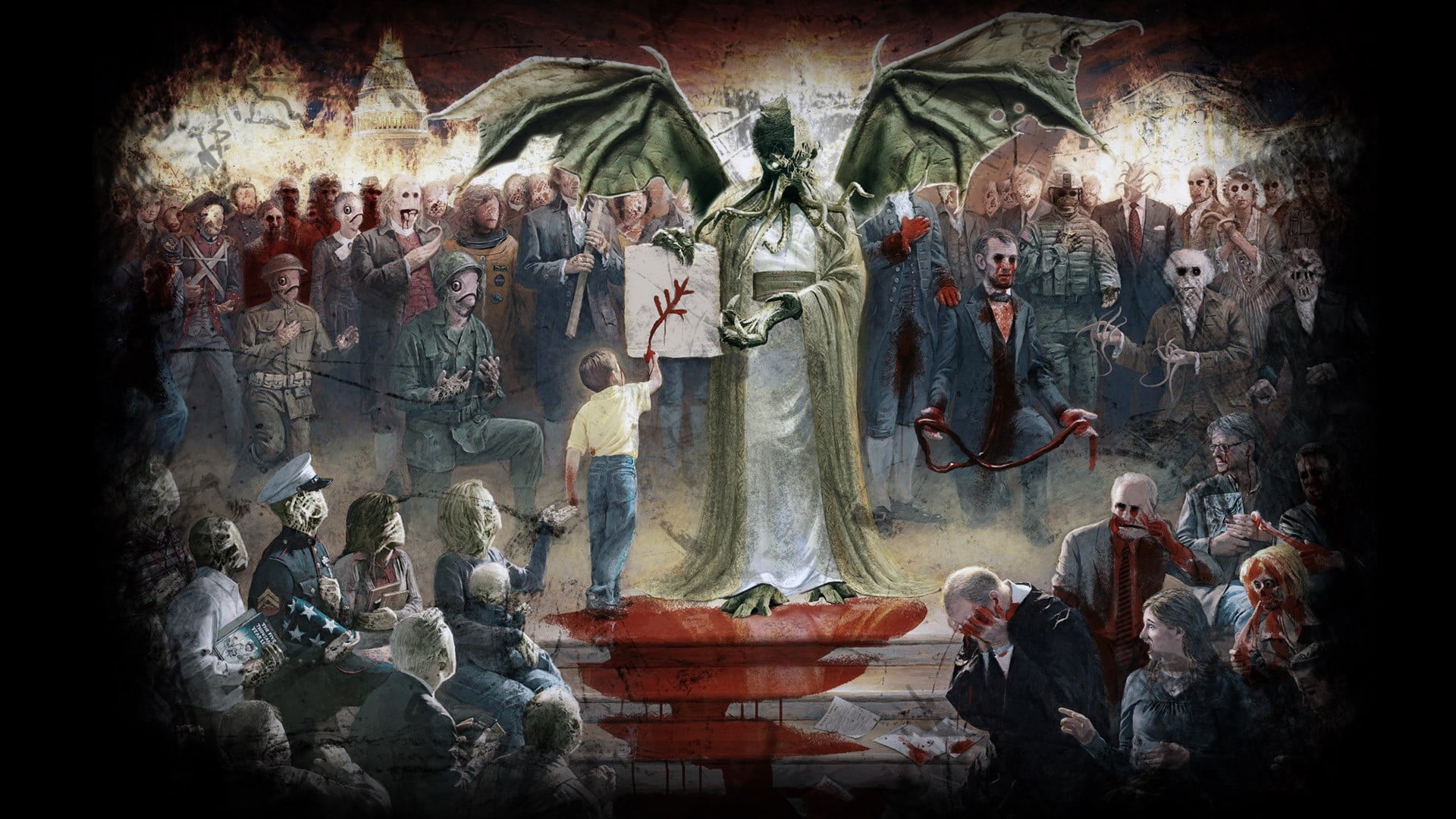 Cthulhu, Art And Craft, Architecture, Artwork, Adult, Creature, Group ...