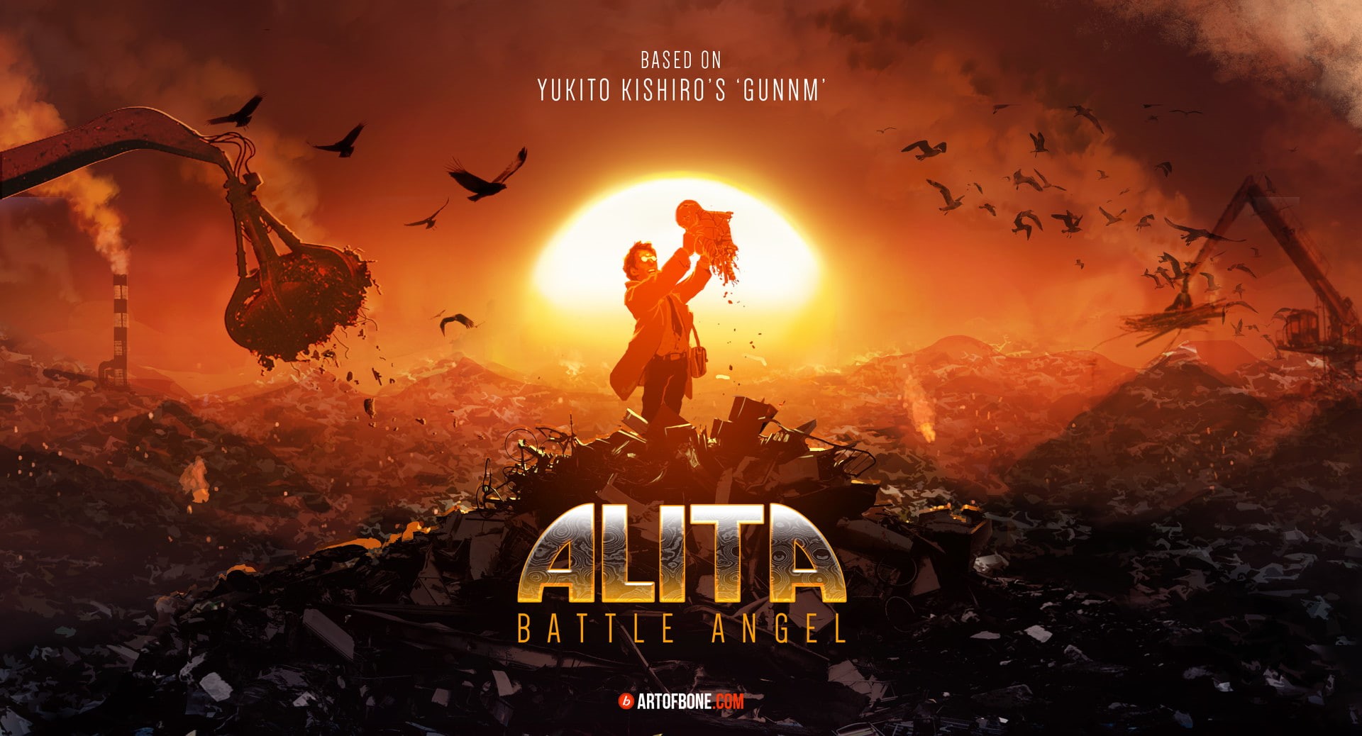 battle, 1080P, alita, poster, fanart, angel HD Wallpaper