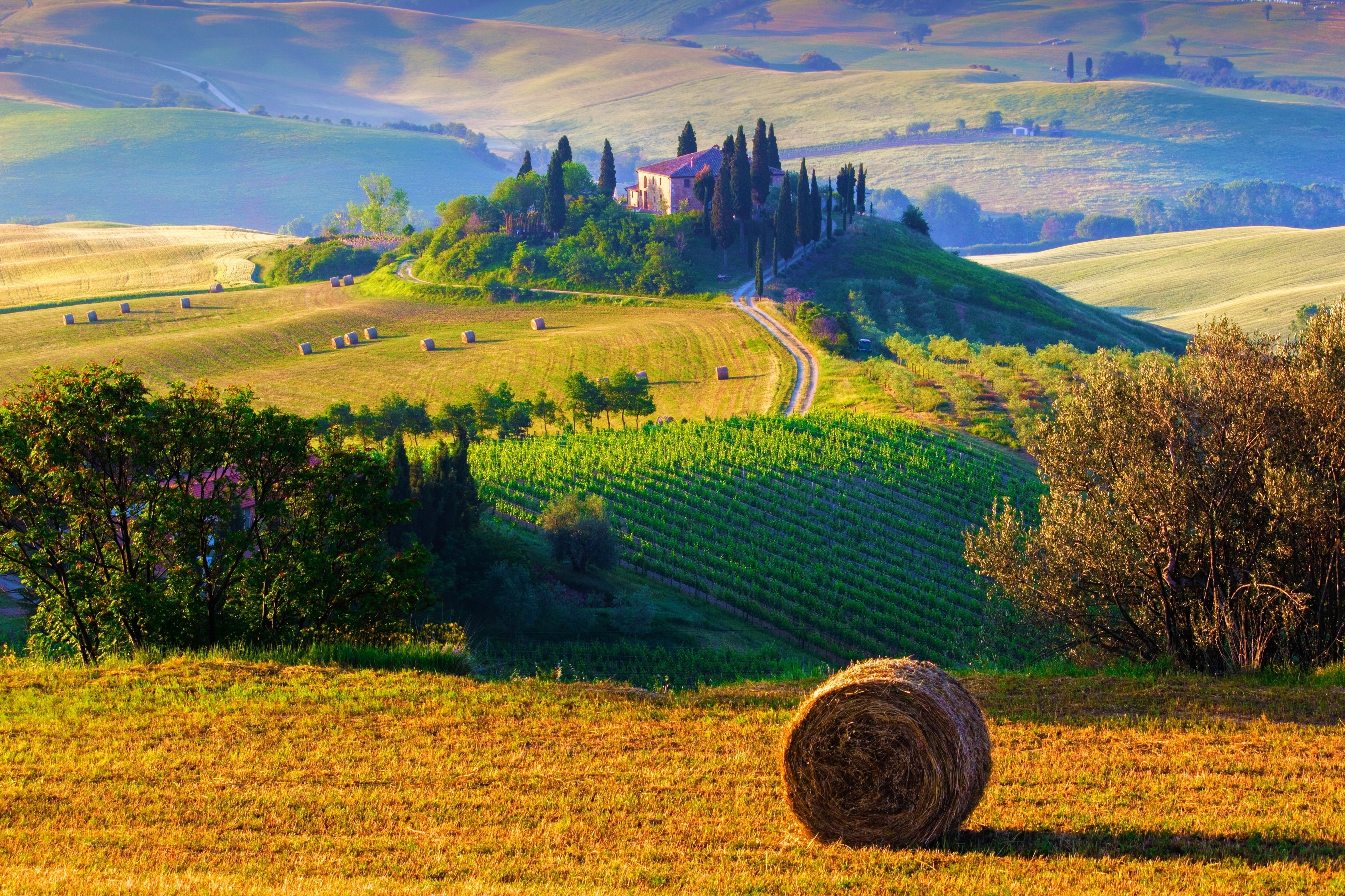 european Culture, summer, environment, sunset, crop, Tuscany, mountain ...