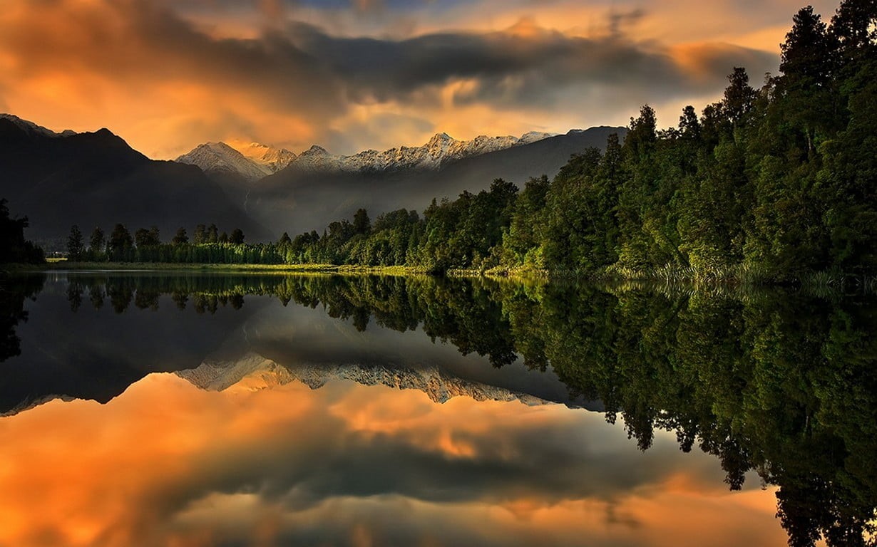 Forest, 480P, Leafed, Mountains, Sunset, Mountain Range, Nature ...