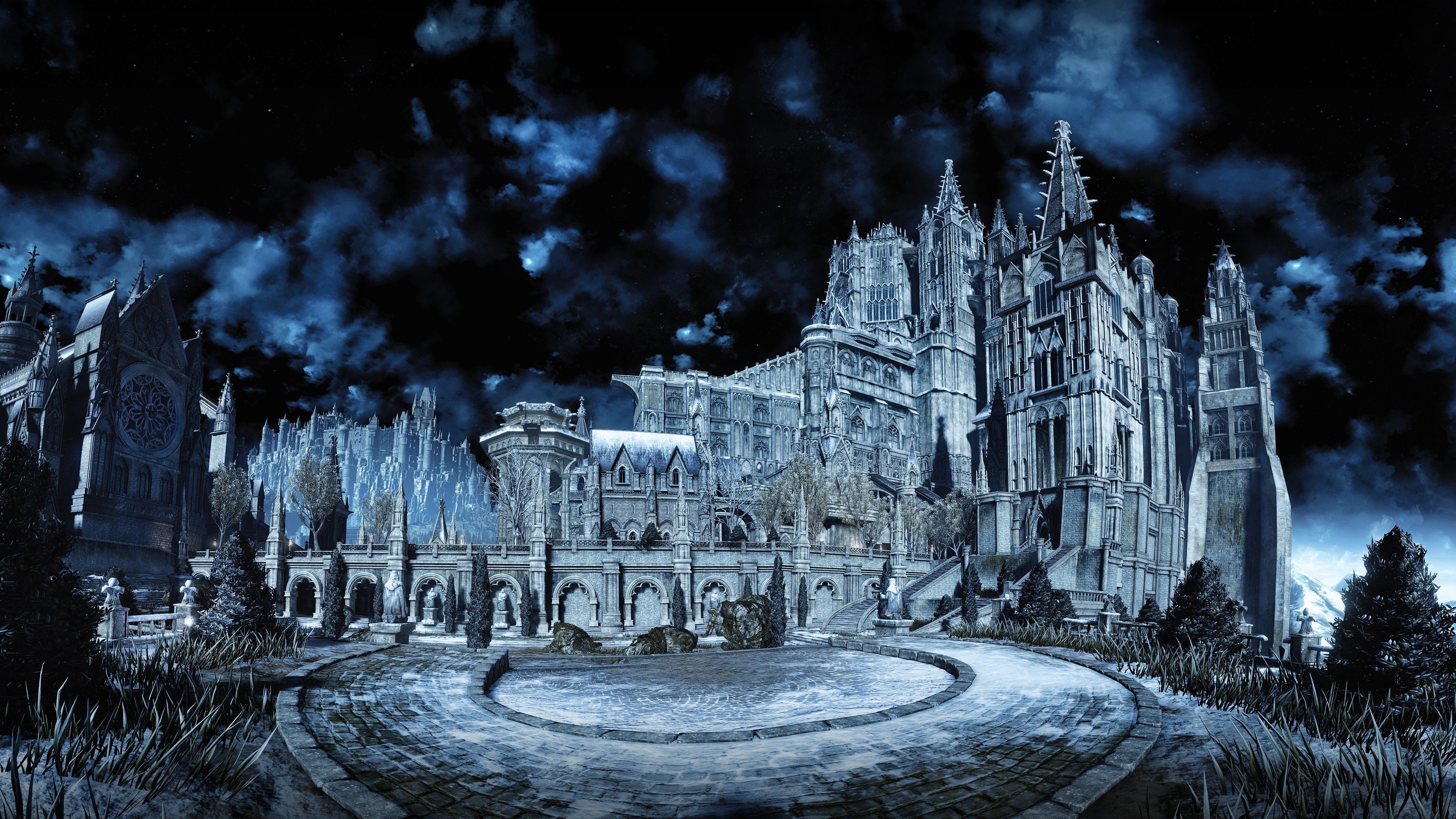 video games, Dark Souls III, Irithyll, Dark Souls, night, 4K HD Wallpaper