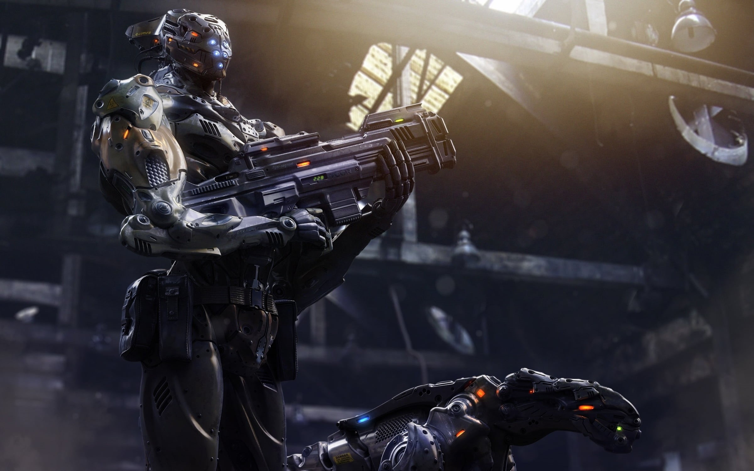protection, digital art, aggression, gun, render, technology, CGI, day ...