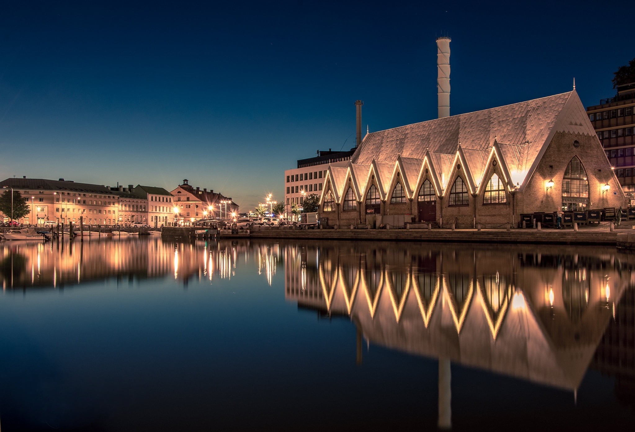 Gothenburg, 1080P, lights, Sweden, the evening HD Wallpaper